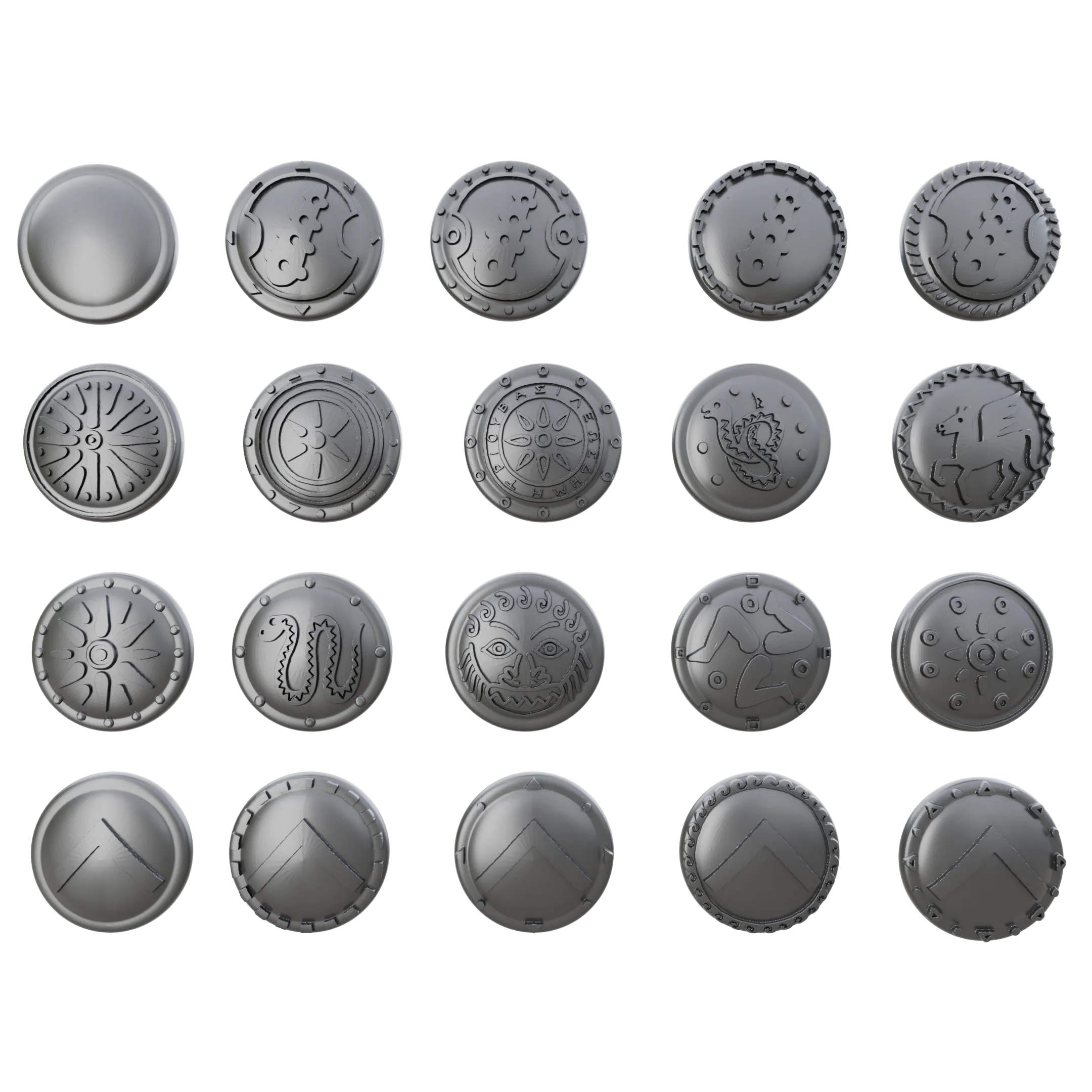 Characters & Creatures STL Download - Greek shields Collectionby RareBox