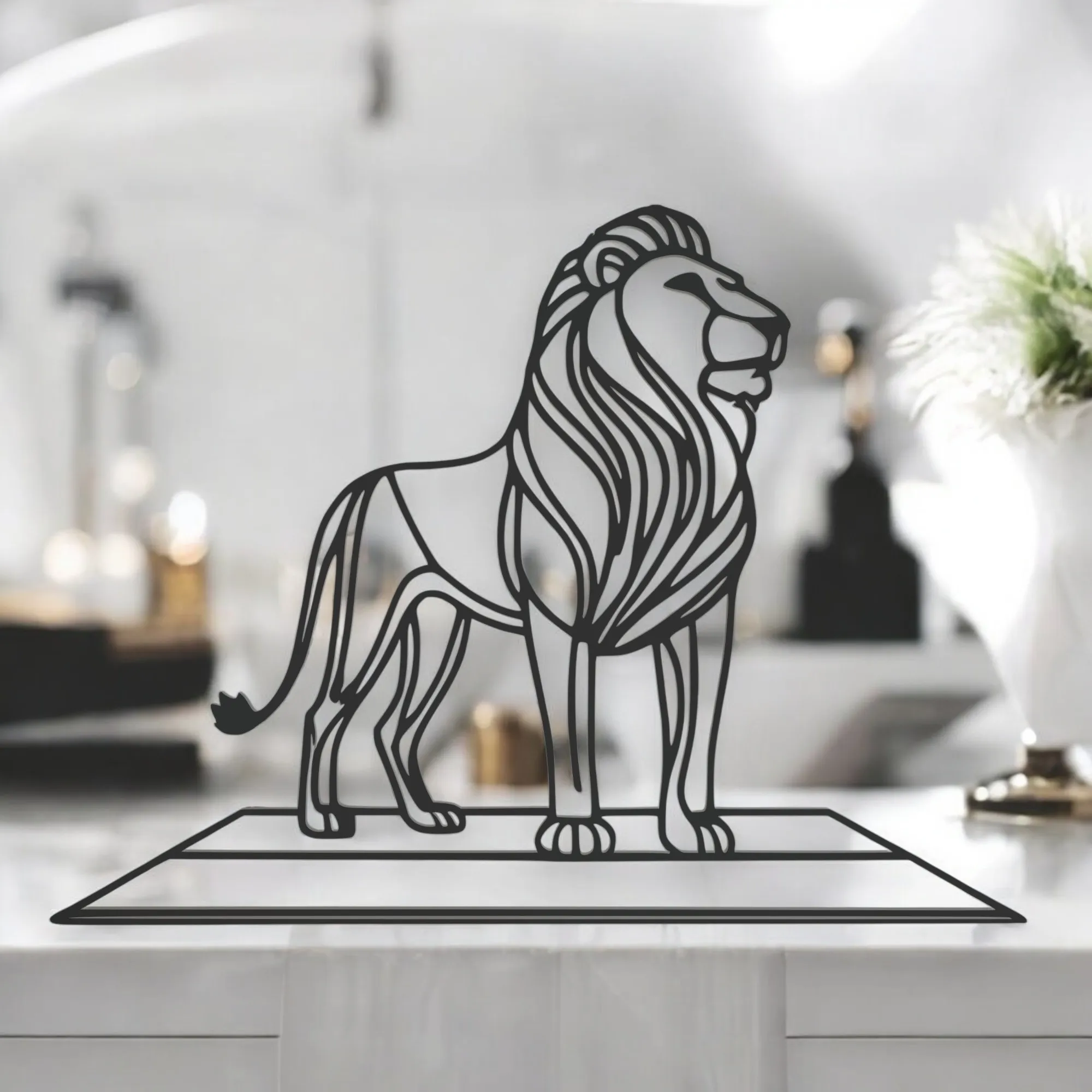 Digital Art STL Download - Lion Line Artby OALPO