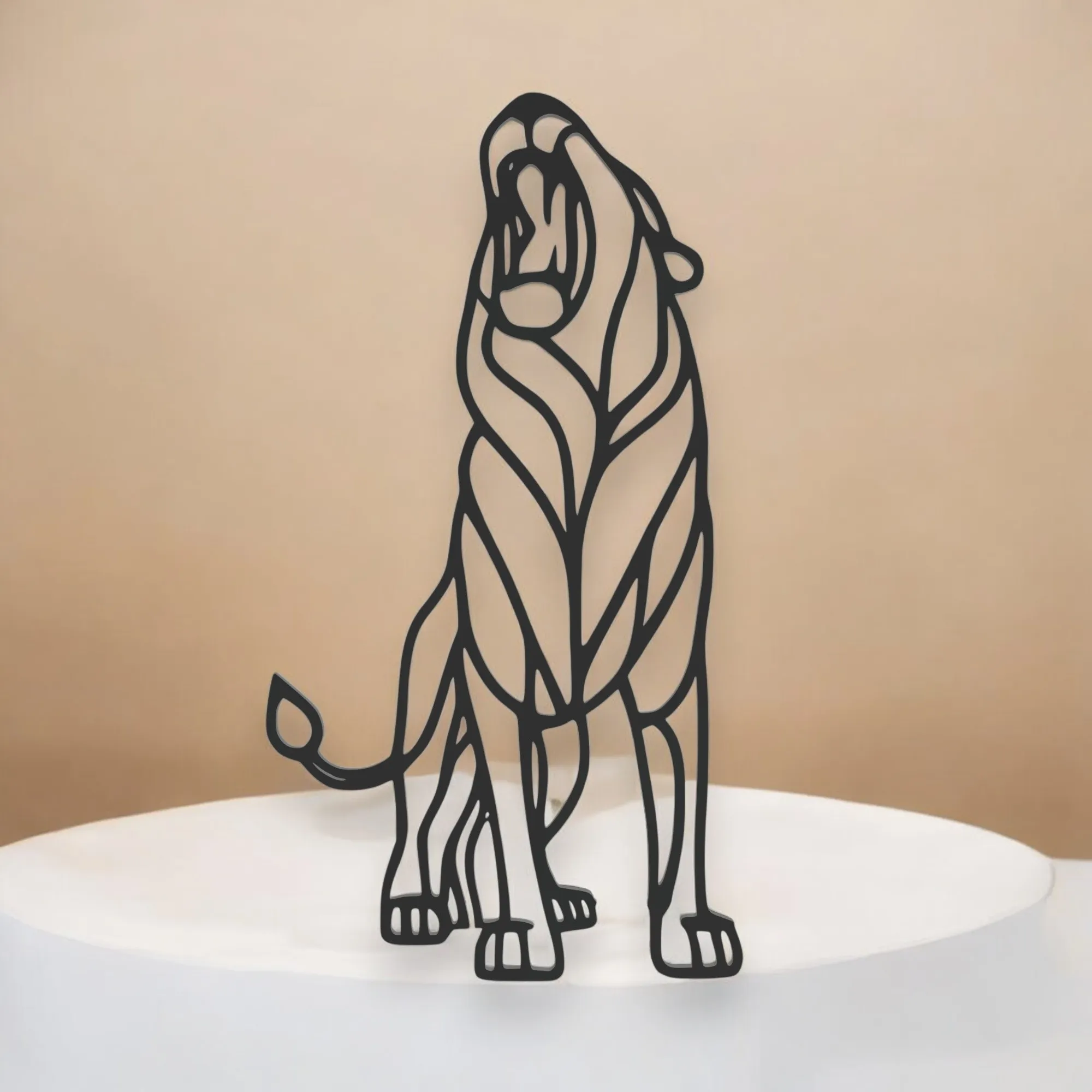 Digital Art STL Descarga - Lion Line Art - OALPO