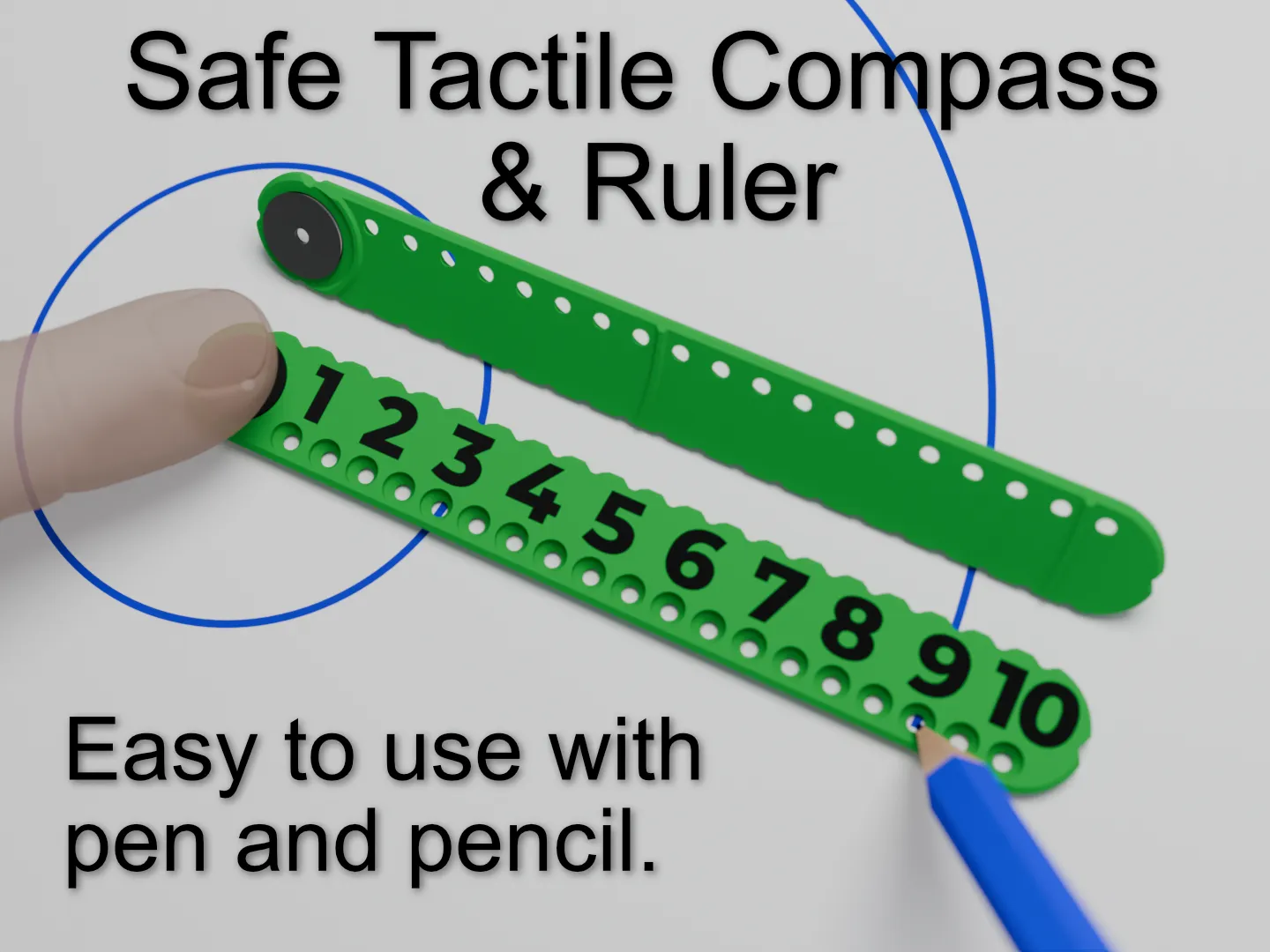 3D Printer Files | 3MF File | Safe Tactile Compass & Ruler (Print in ...