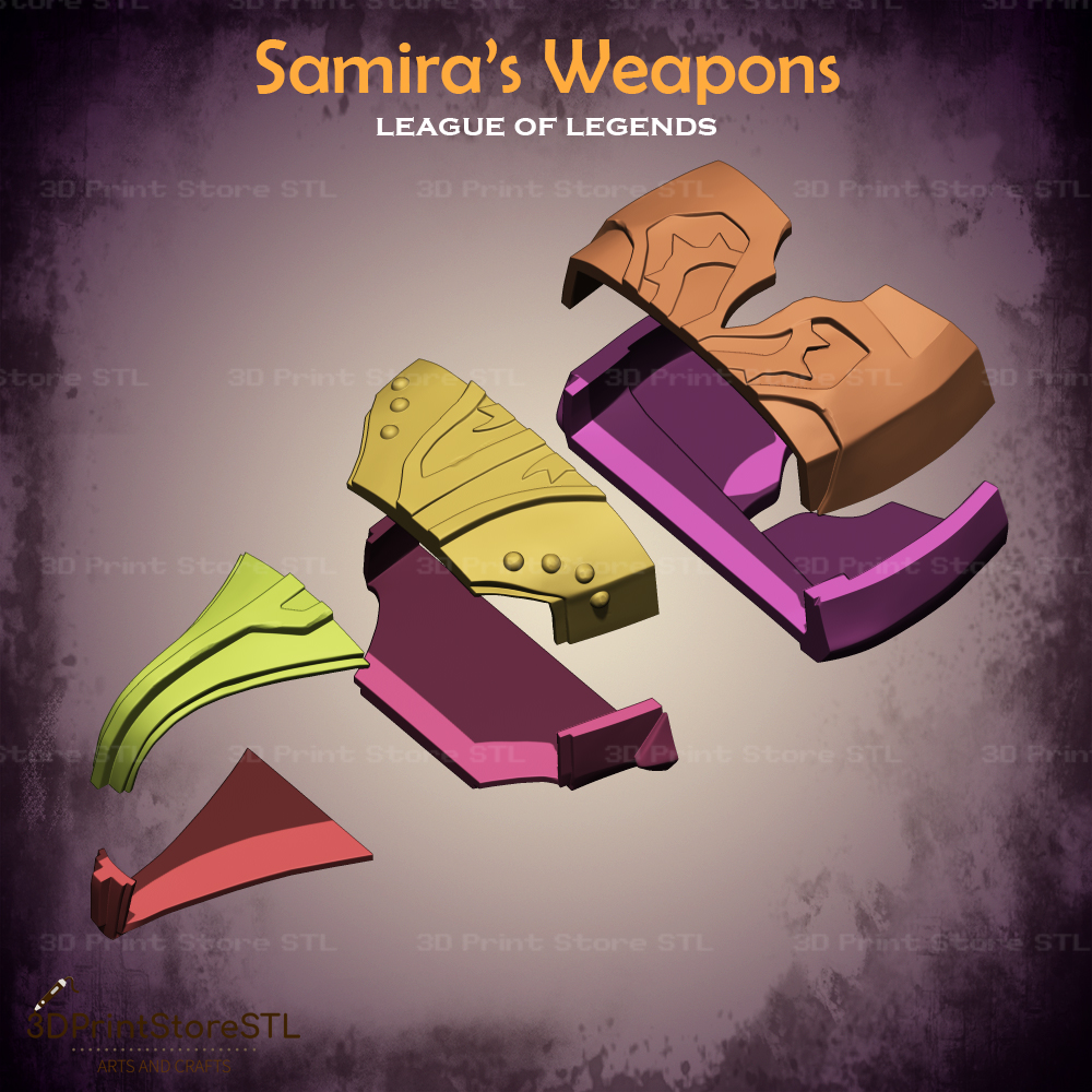 Samira Weapon Cosplay League of Legends - STL File | 3D models download ...