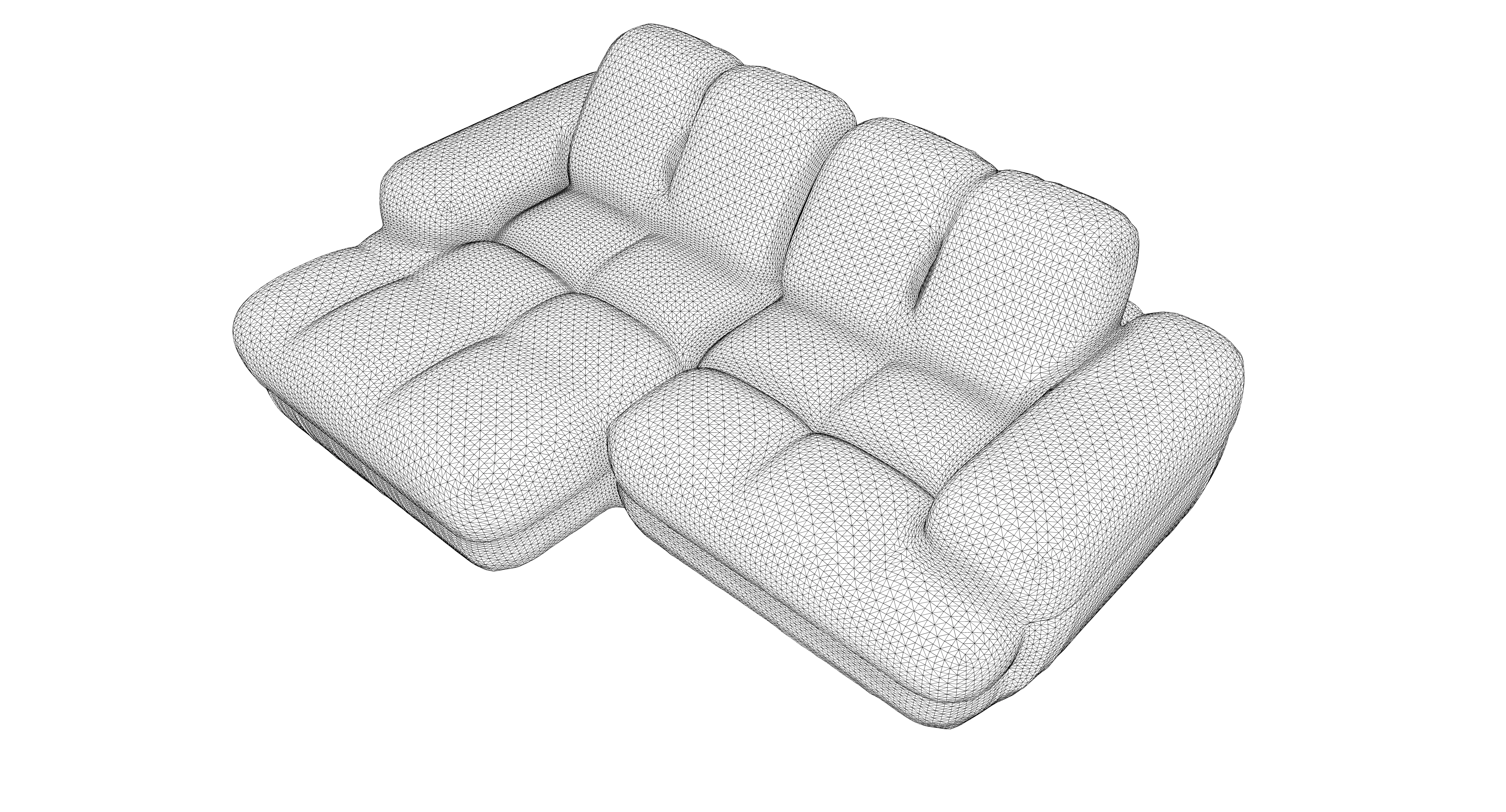3D Printer Files | 3MF File | Organic Plush 2-Seater Sofa | Creality Cloud