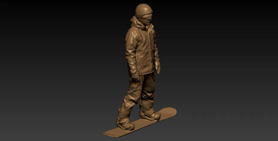 Characters & Creatures STL Download - Snowboarder statue - 3D printby ...