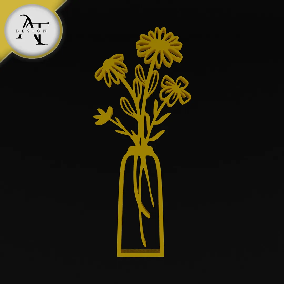 Home Decorations & Ornaments STL Download - Vase - Line Art - 2D Wall ...