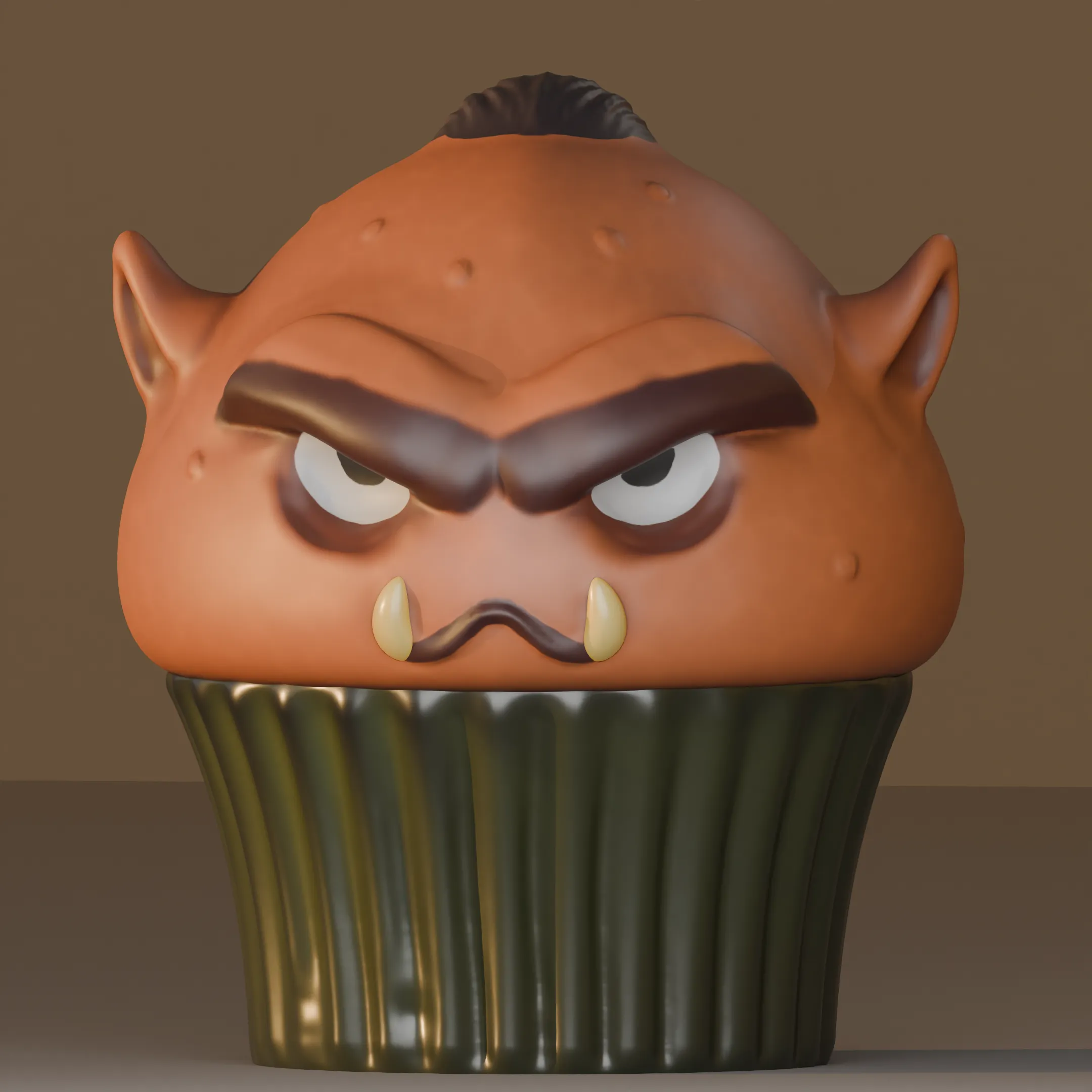 Free Other STL Download - Angry Orc muffin | cupcakeby JohnBogle