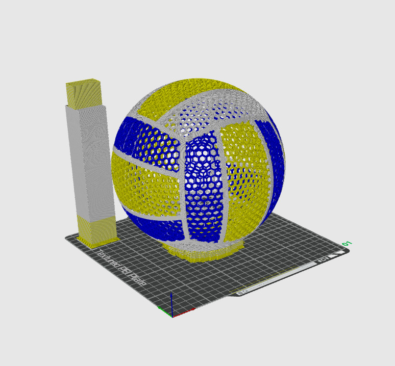 AIRLESS VOLLEYBALL - STL & 3MF MULTICOLOR | 3D models download ...