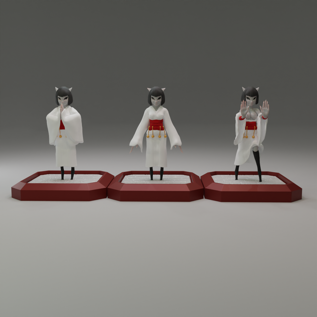 Shrine Fox Ghost Maiden from "Mieruko-Chan" | 3D models download ...