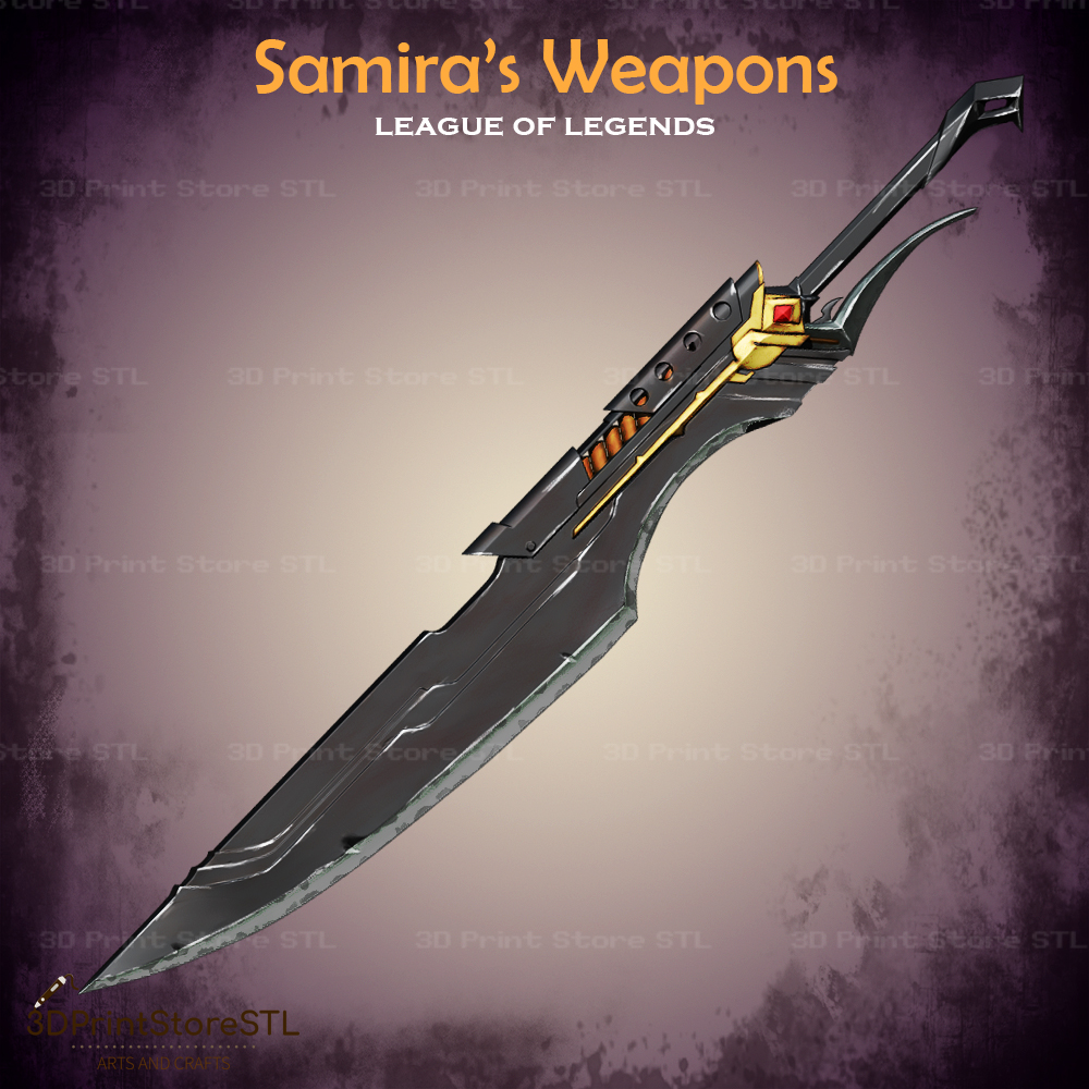 Samira Weapon Cosplay League of Legends - STL File | 3D models download ...