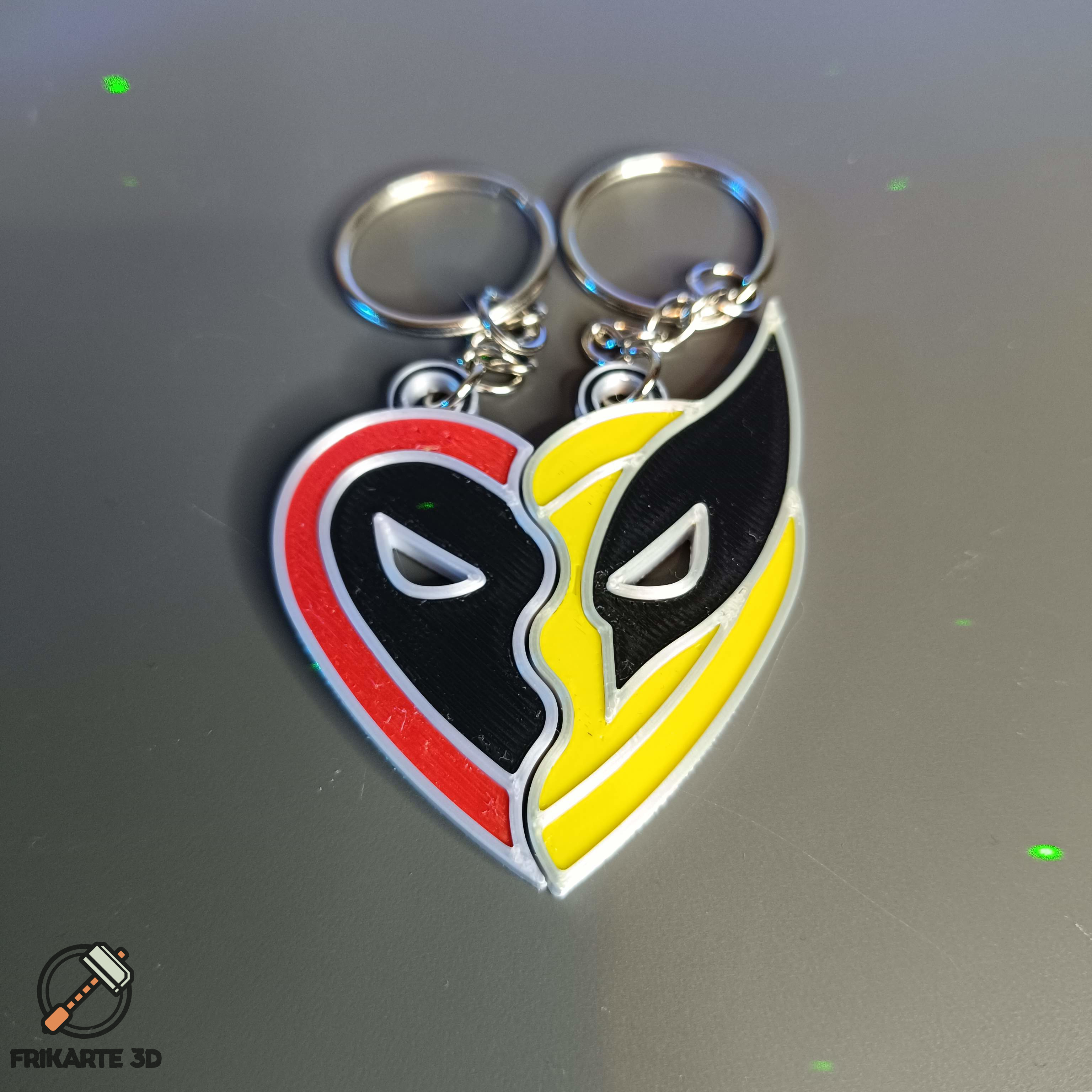 Deadpool & Wolverine Best Friends Heart Necklace/Keychain | 3D models ...