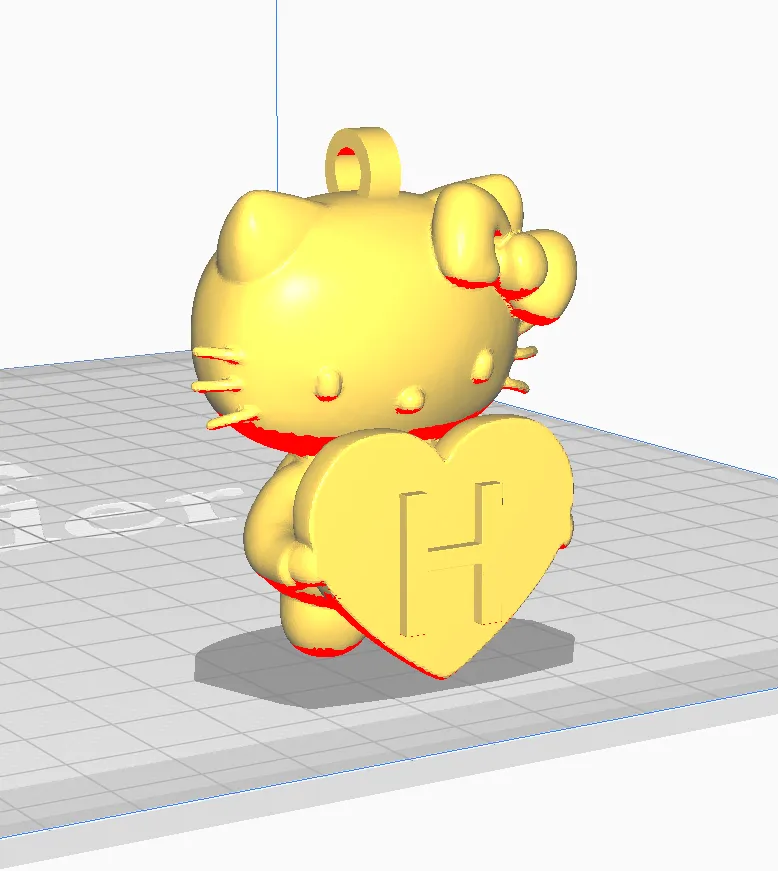Other STL Download - hello kitty valentine keychainby XP3Design