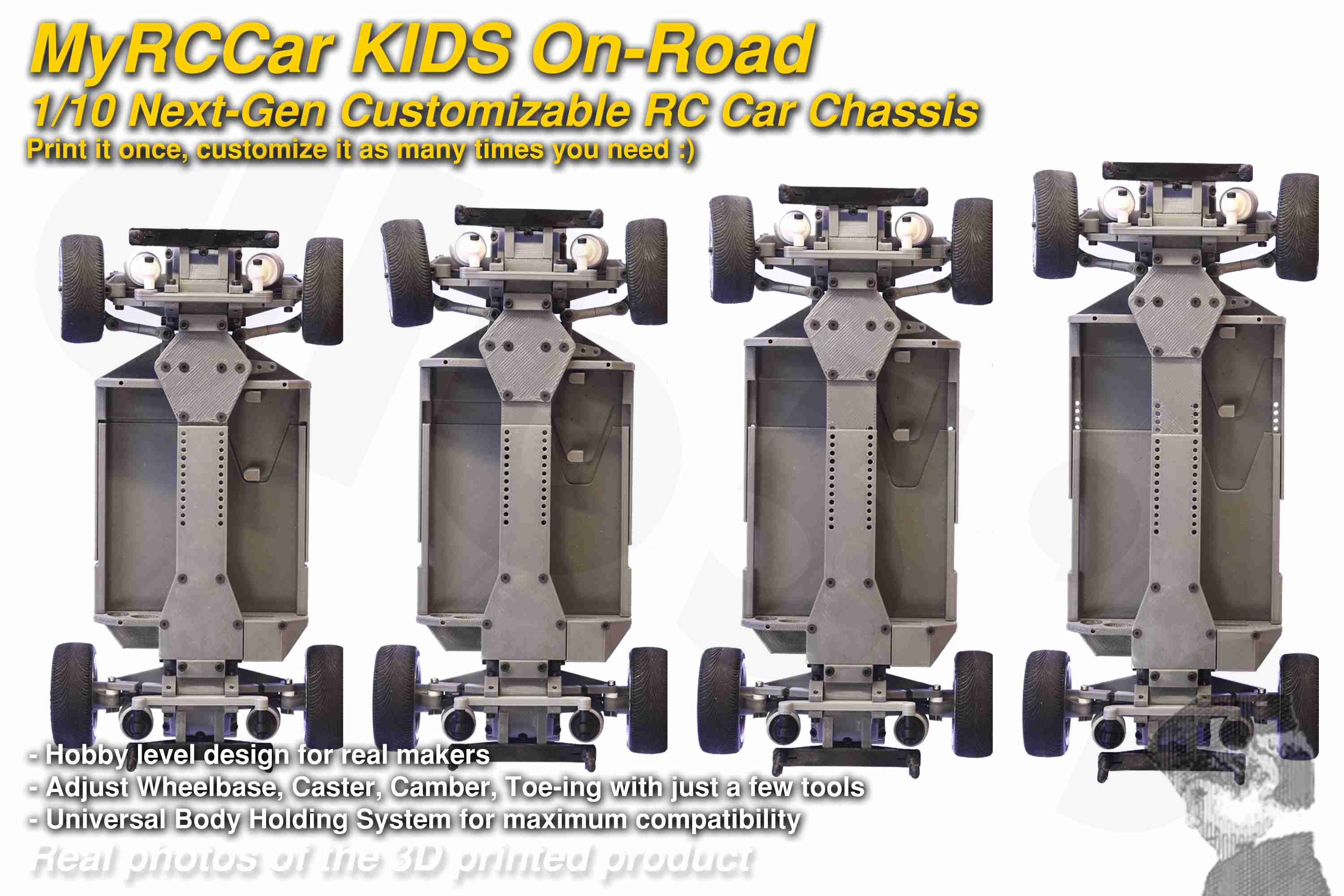 MyRCCar KIDS On-Road Chassis, 1/10 Next-gen RC Car Chassis | 3D models ...