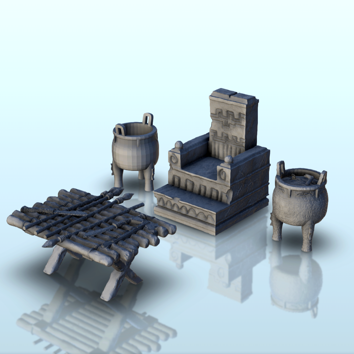 Royal jungle accessories set (2) - miniatures warhammer terr | 3D ...