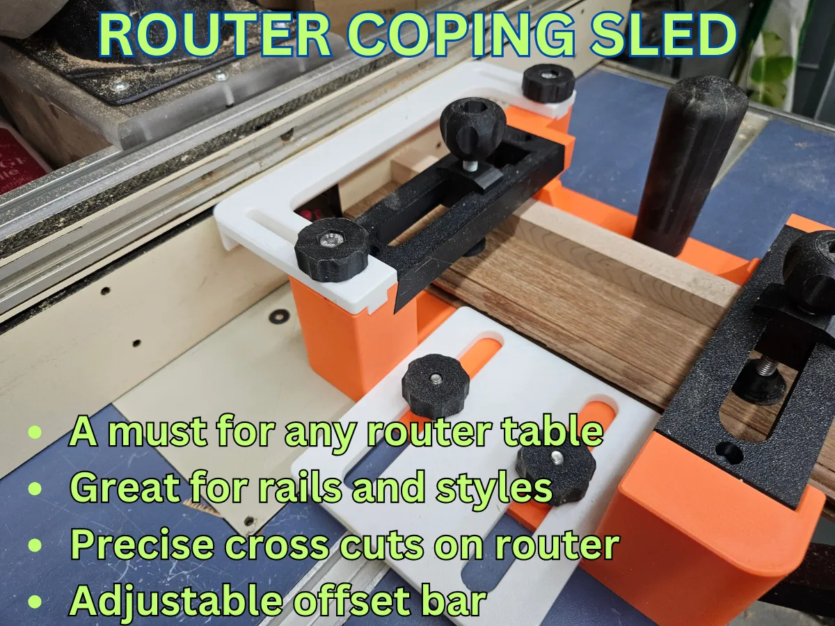 3D Printer Files | 3MF File | Router table coping sled - IMPERIAL ...