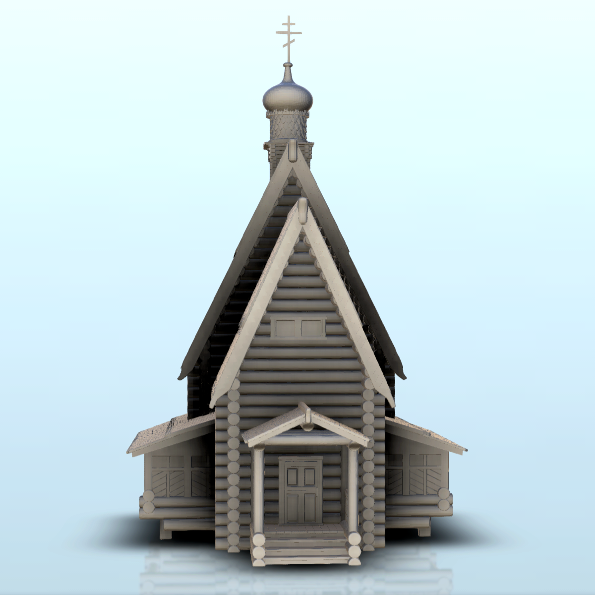 Slavic orthodox wooden church with bell tower (4) - miniatur | 3D ...