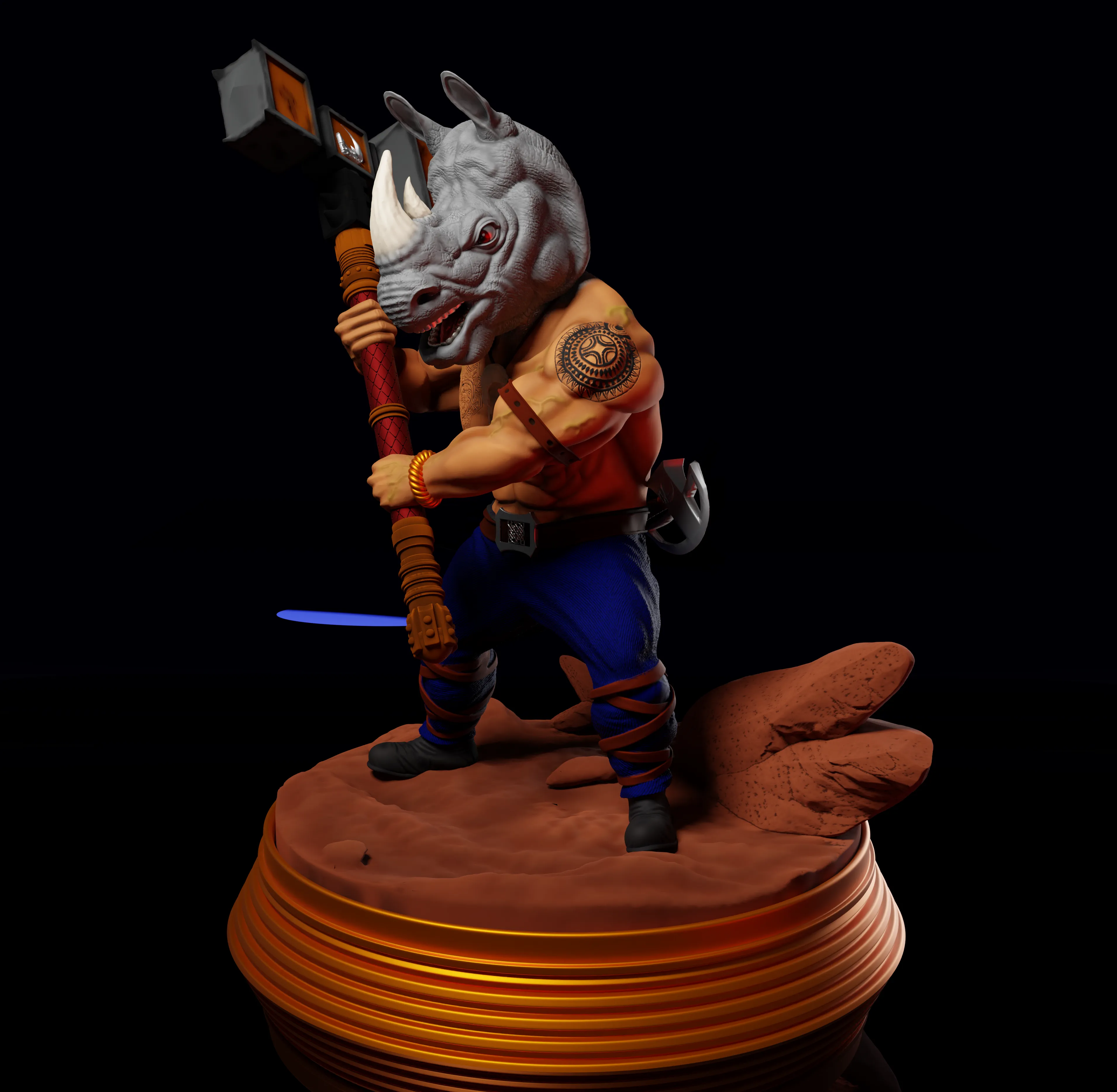 Mour El Guerrero Rinoceronte - miniatura de sobremesa | 3D models ...