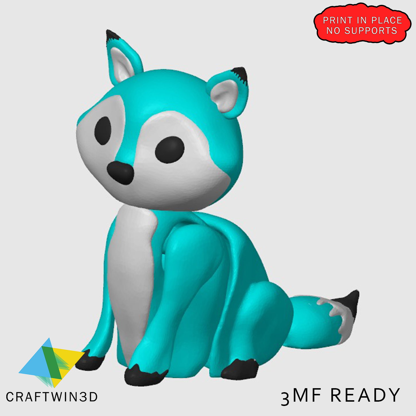PRINT IN PLACE ARTICULATED FOX MOVABLE HEAD HANDS TAIL NO SU | 3D ...
