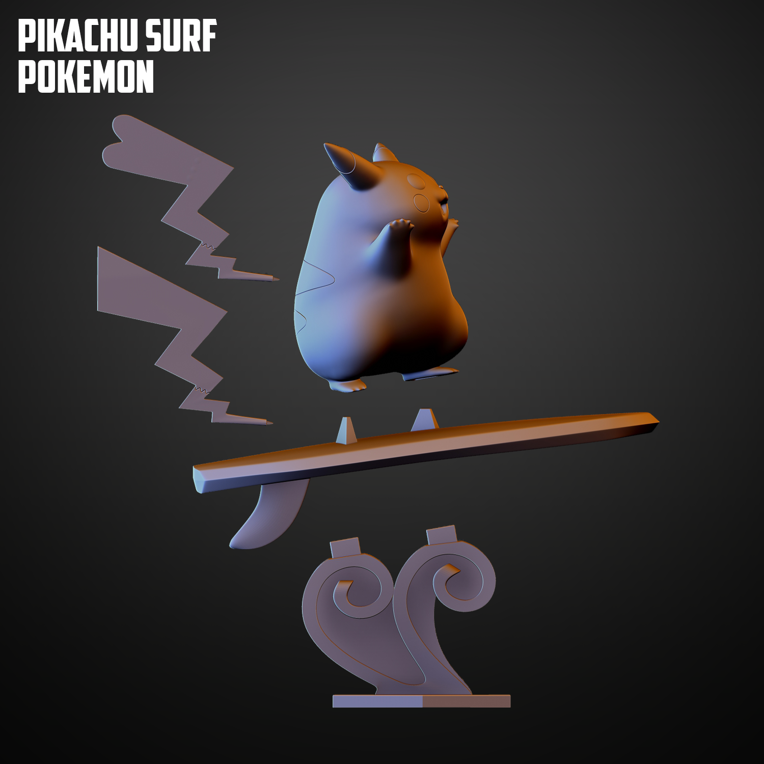 Pikachu Surf | 3D models download | Creality Cloud