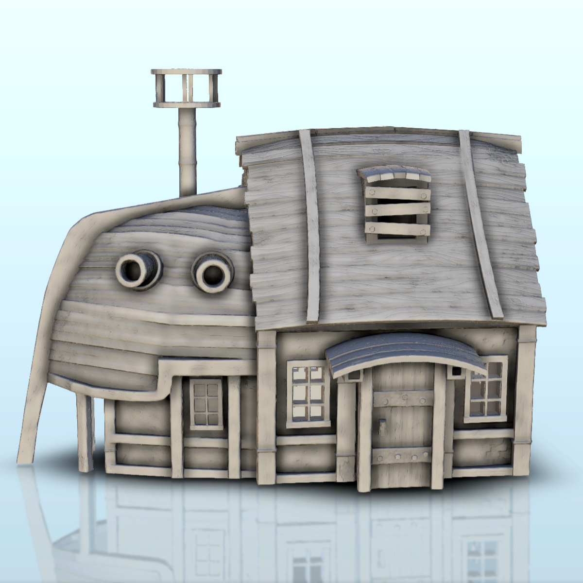 Pirate house with wooden mast (5) - scenery medieval miniatu | 3D ...