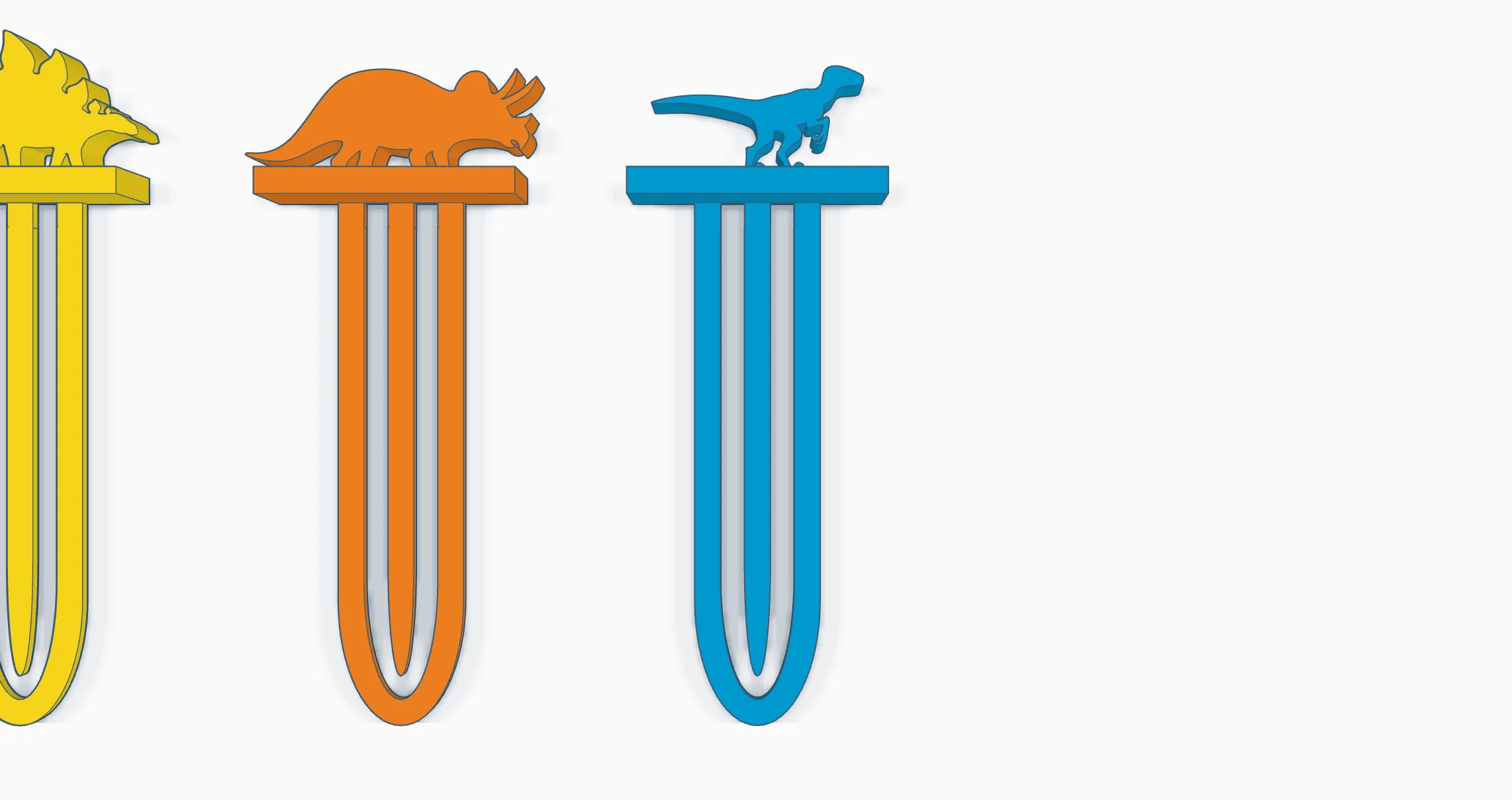 Stationery & Learning Tools STL Download - Dinosaur Bookmarks ...