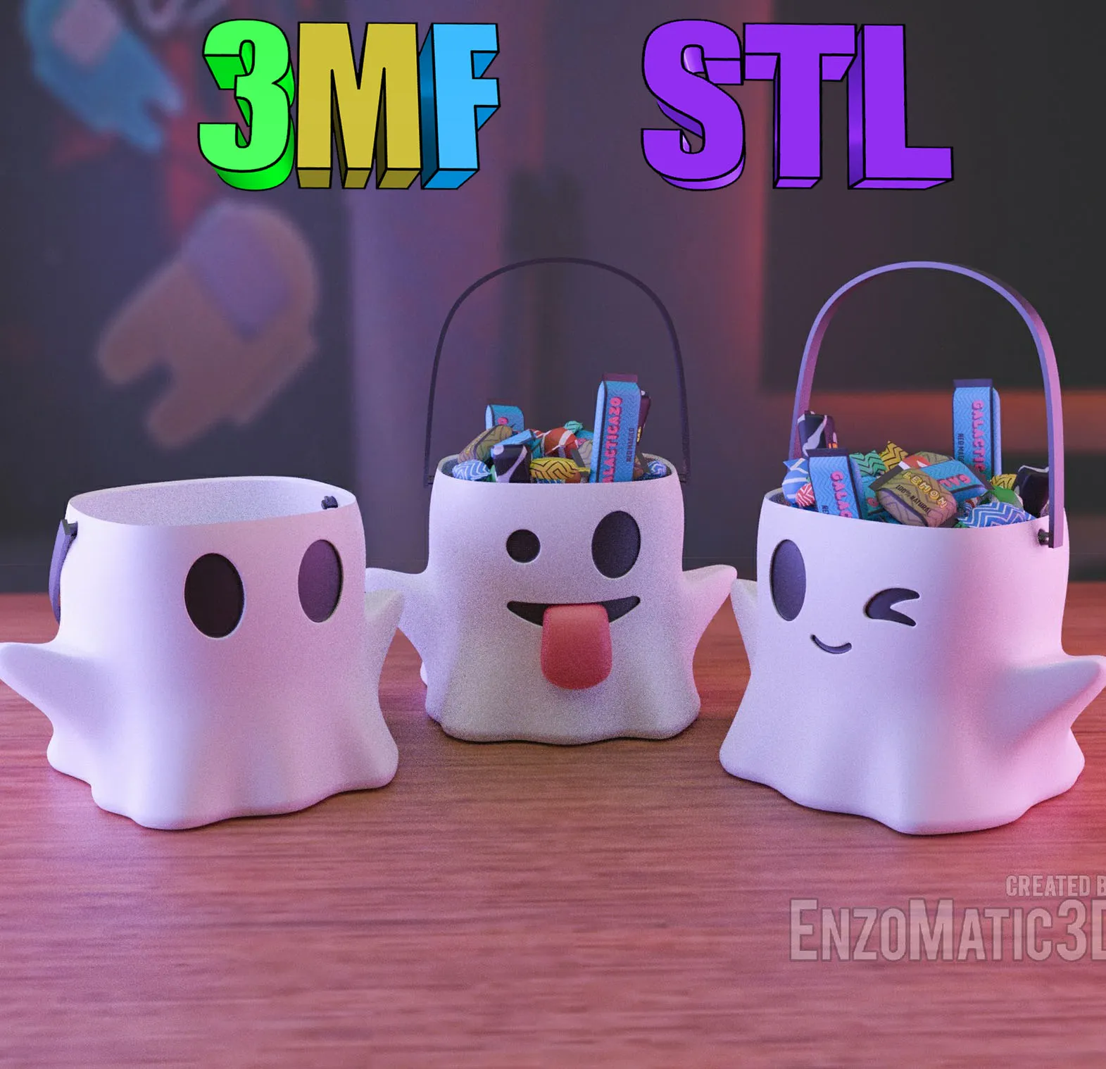 Other STL Download - Ghost Candy bucket trick or treat Halloween spooky ...