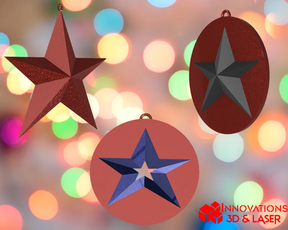 Home Decorations & Ornaments STL Download - Christmas Star Ornament Set ...