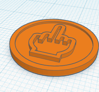 Middle Finger Coin | 3D models download | Creality Cloud