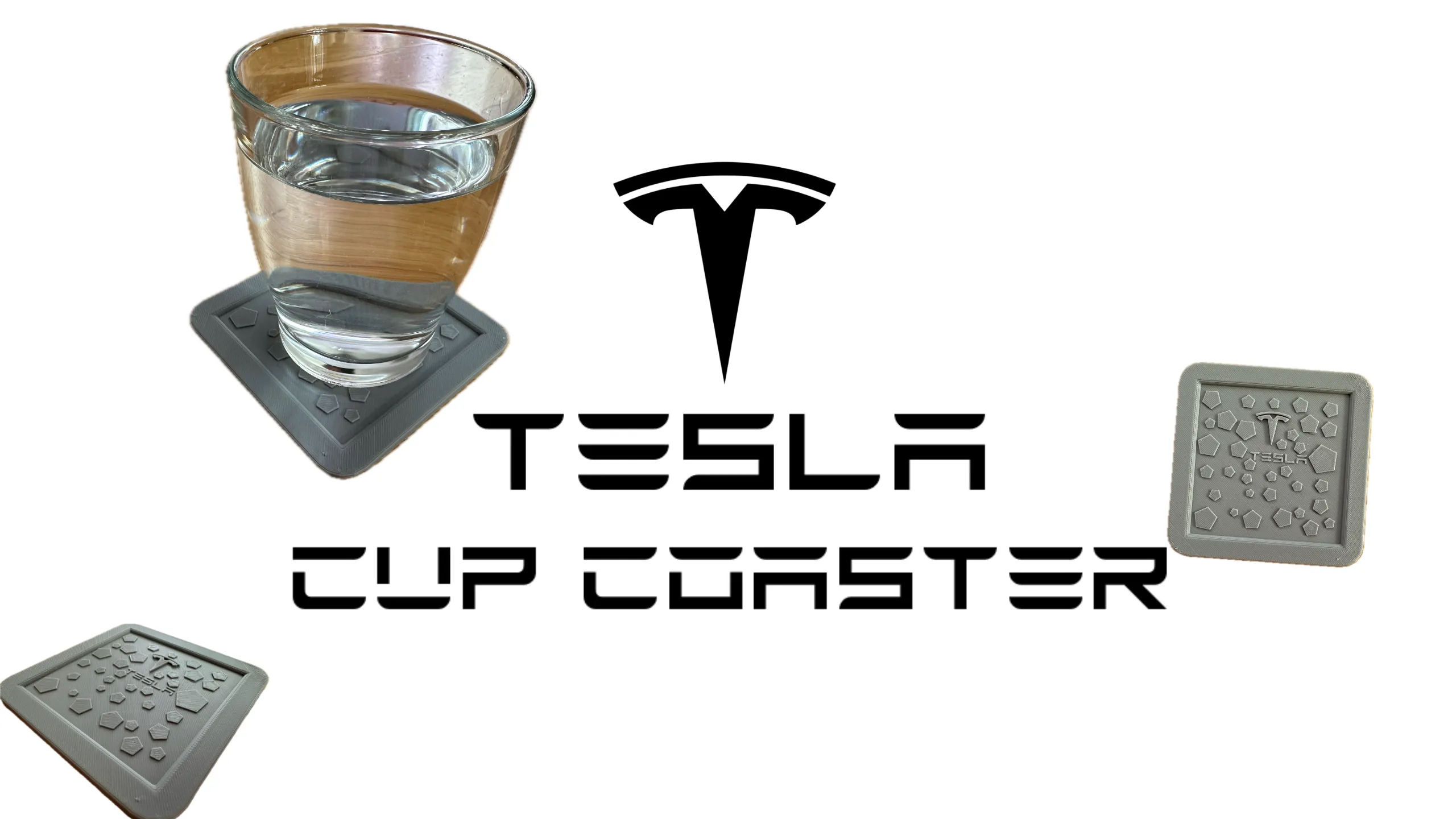 Home Decorations & Ornaments STL Download - TESLA CUP COASTER SQUAREby ...