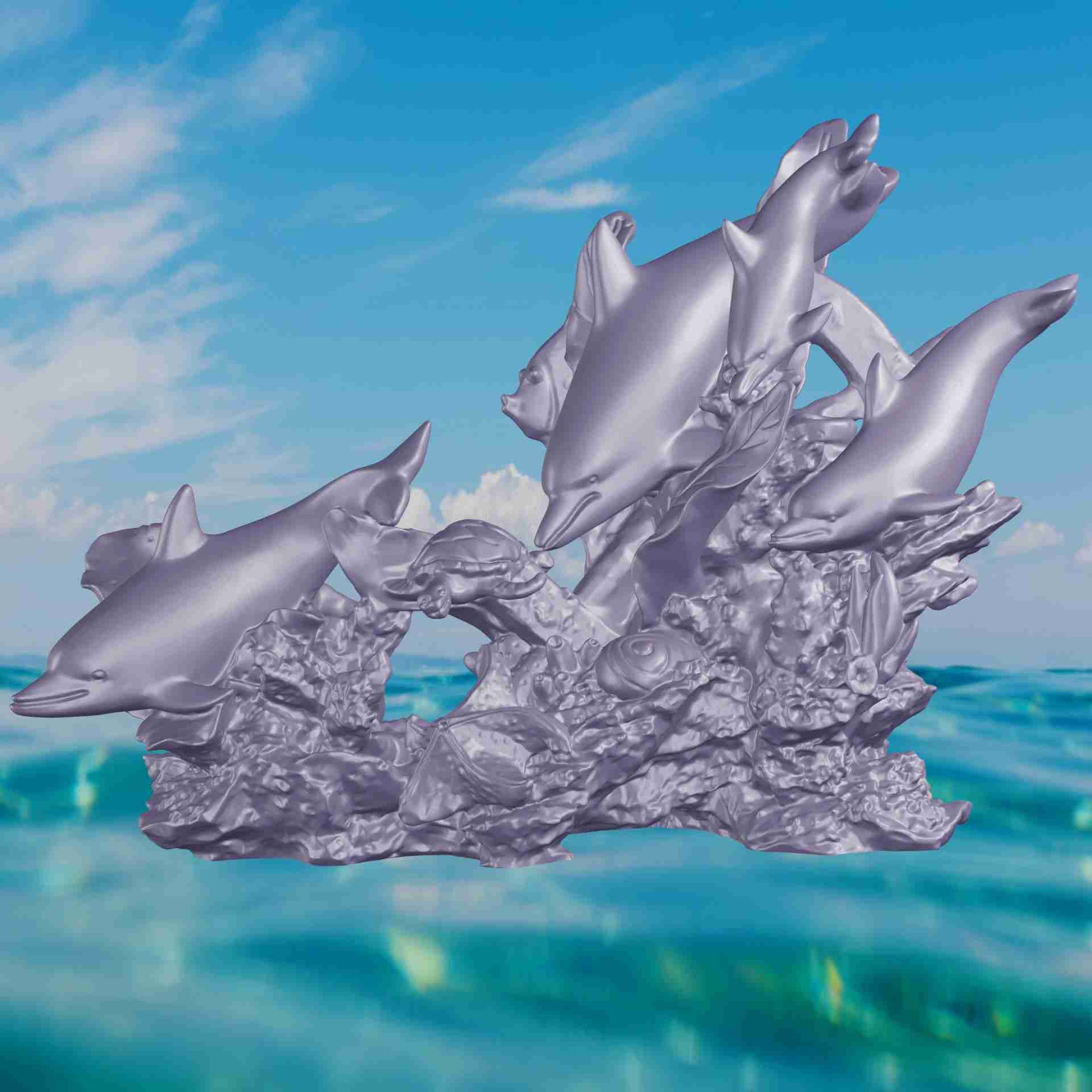 Dolphins Turtle and boat wheel | 3D models download | Creality Cloud