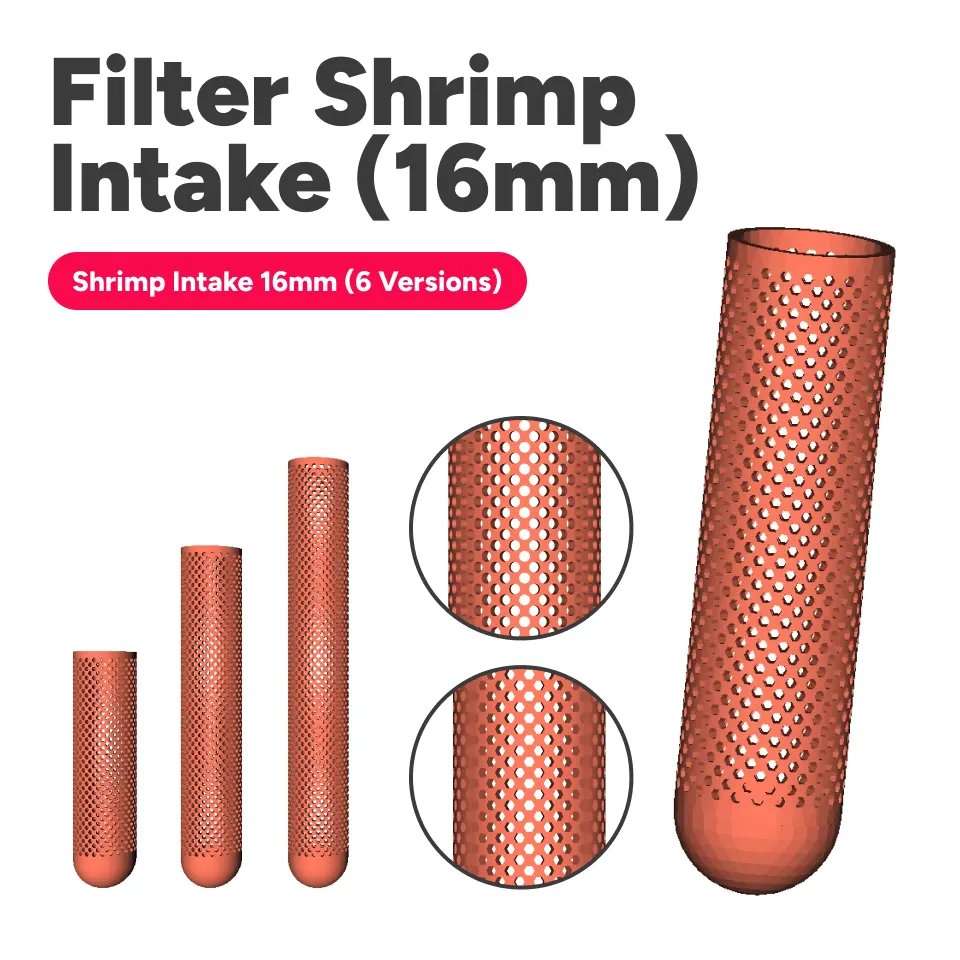 Other STL Download - Aquarium filter shrimp intake 16mm (Round and ...