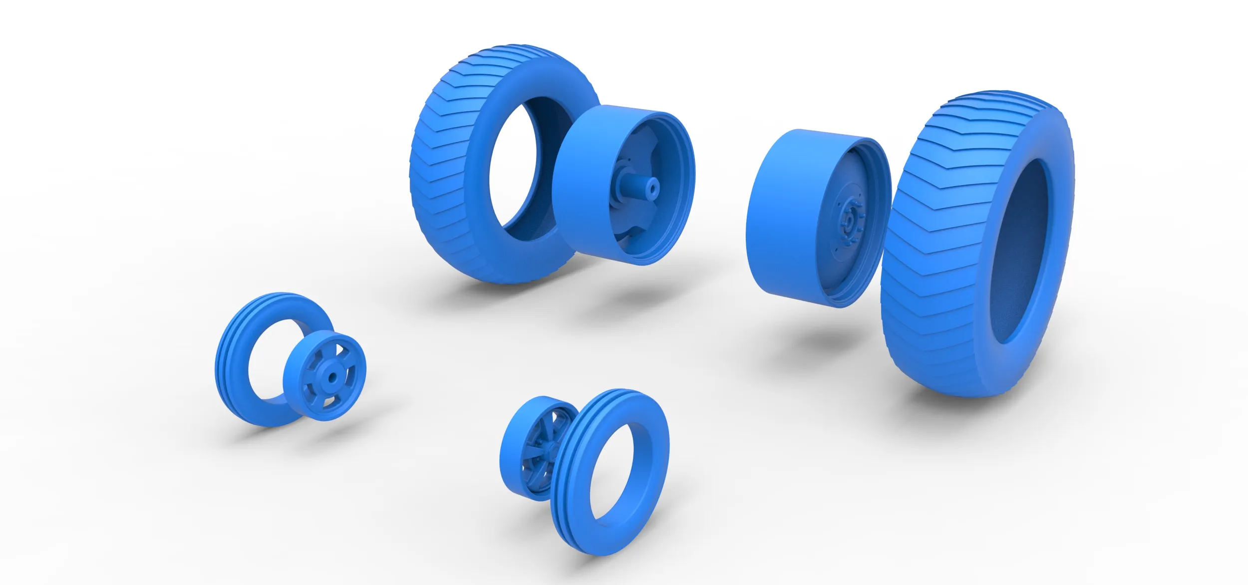 Wheel set of Small block Pulling tractor Scale 1:25 | 3D models ...