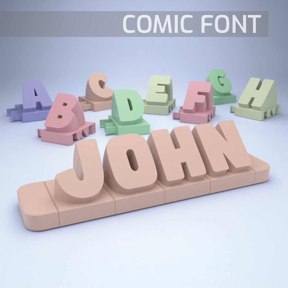 3D name from letters - Comic Font | 3D models download | Creality Cloud