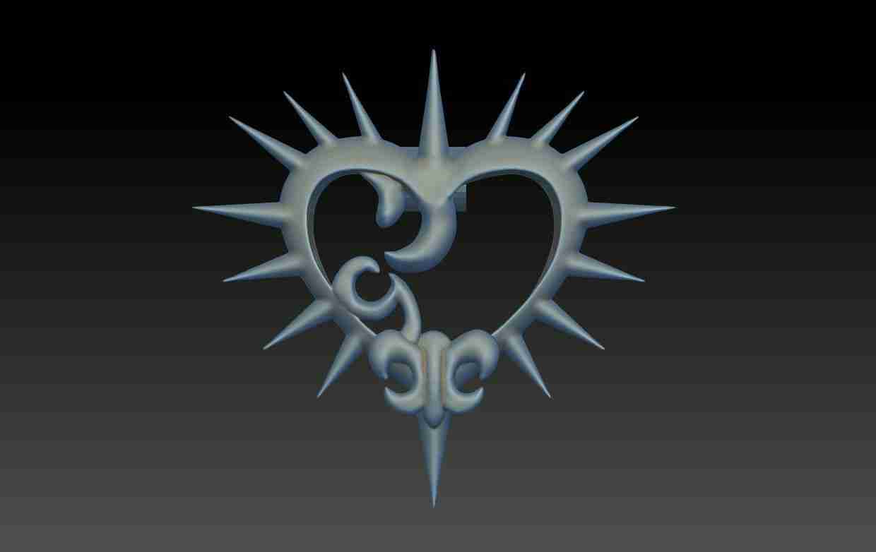 Spiky Heart Pendant | 3D models download | Creality Cloud