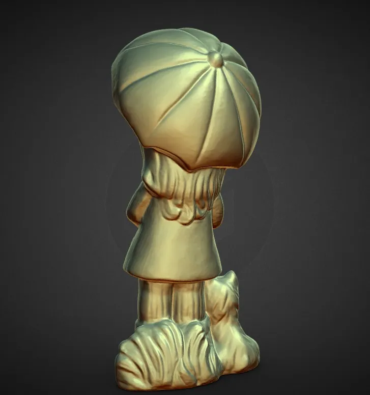 Home Decorations & Ornaments STL Download - little girl yellow rain ...