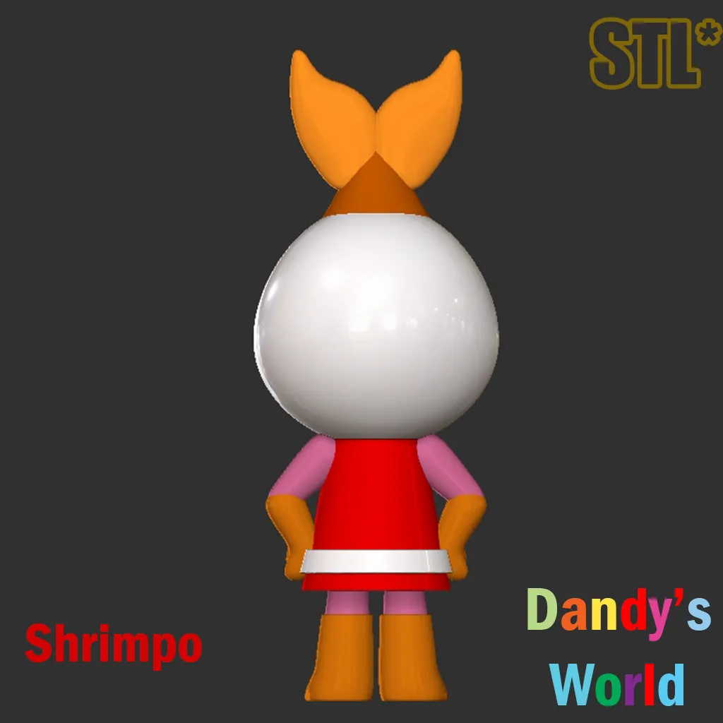 Characters & Creatures STL Download - Dandy's World Shrimpo STL 3D Character Fanartby FnFLab