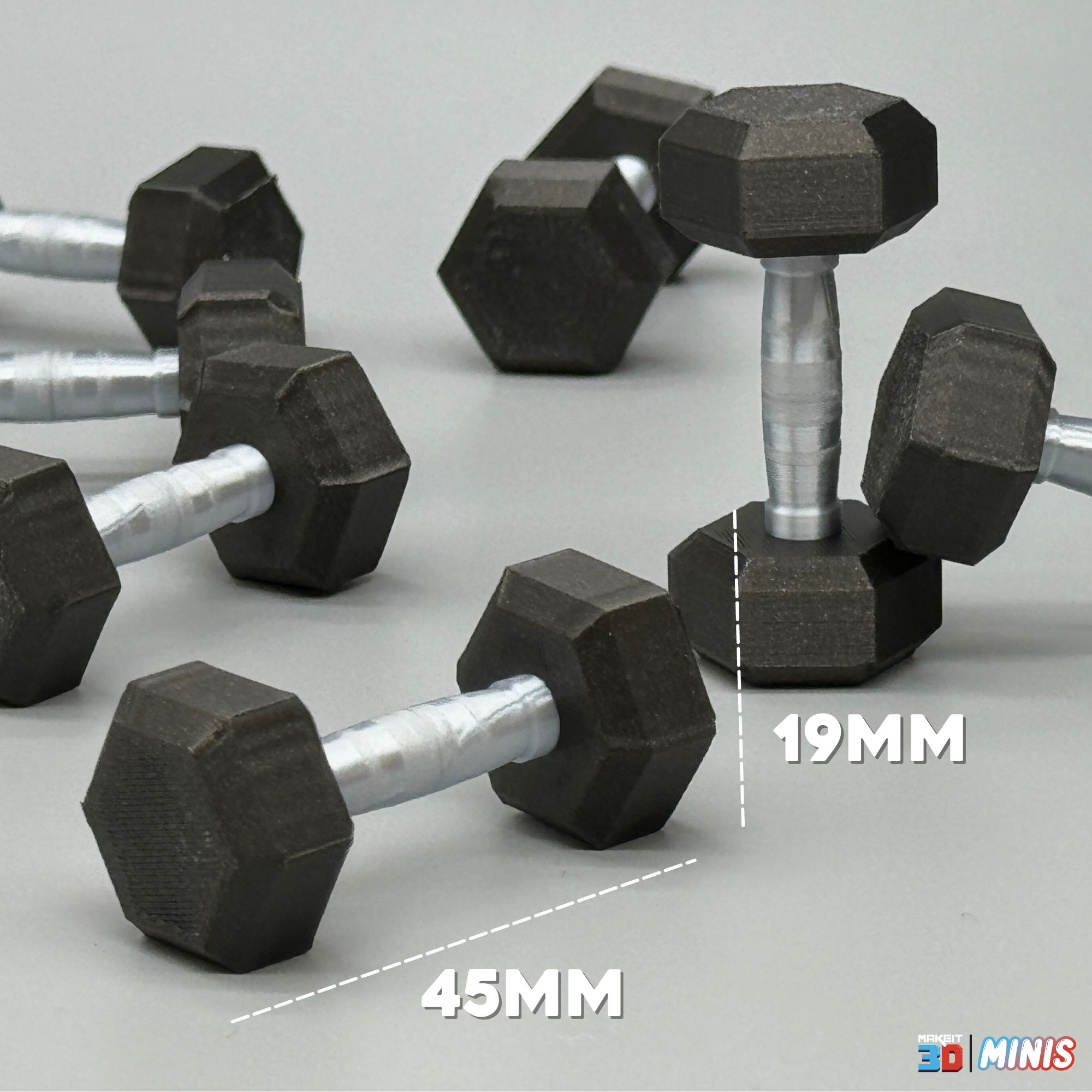 3D Printable Miniature Dumbbells STL Files | 3D models download ...