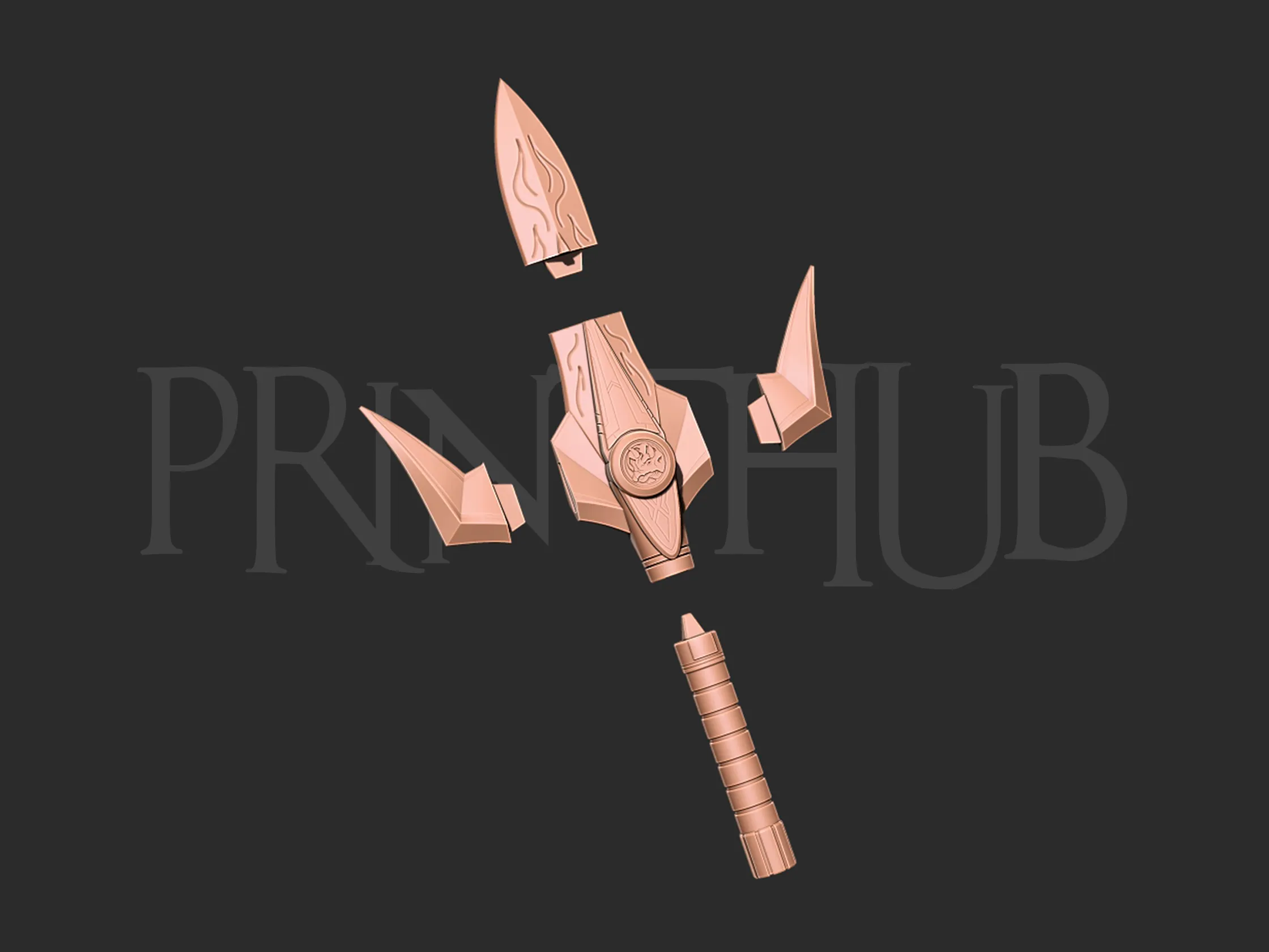 MMPR - Blue Ranger Power lance 3d print model | 3D models download ...