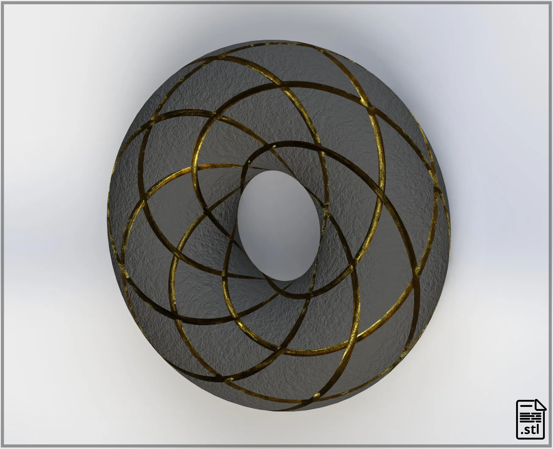 Test Models STL Download - Rodin Coil Torus STL 120mm x 42mm Diameter ...