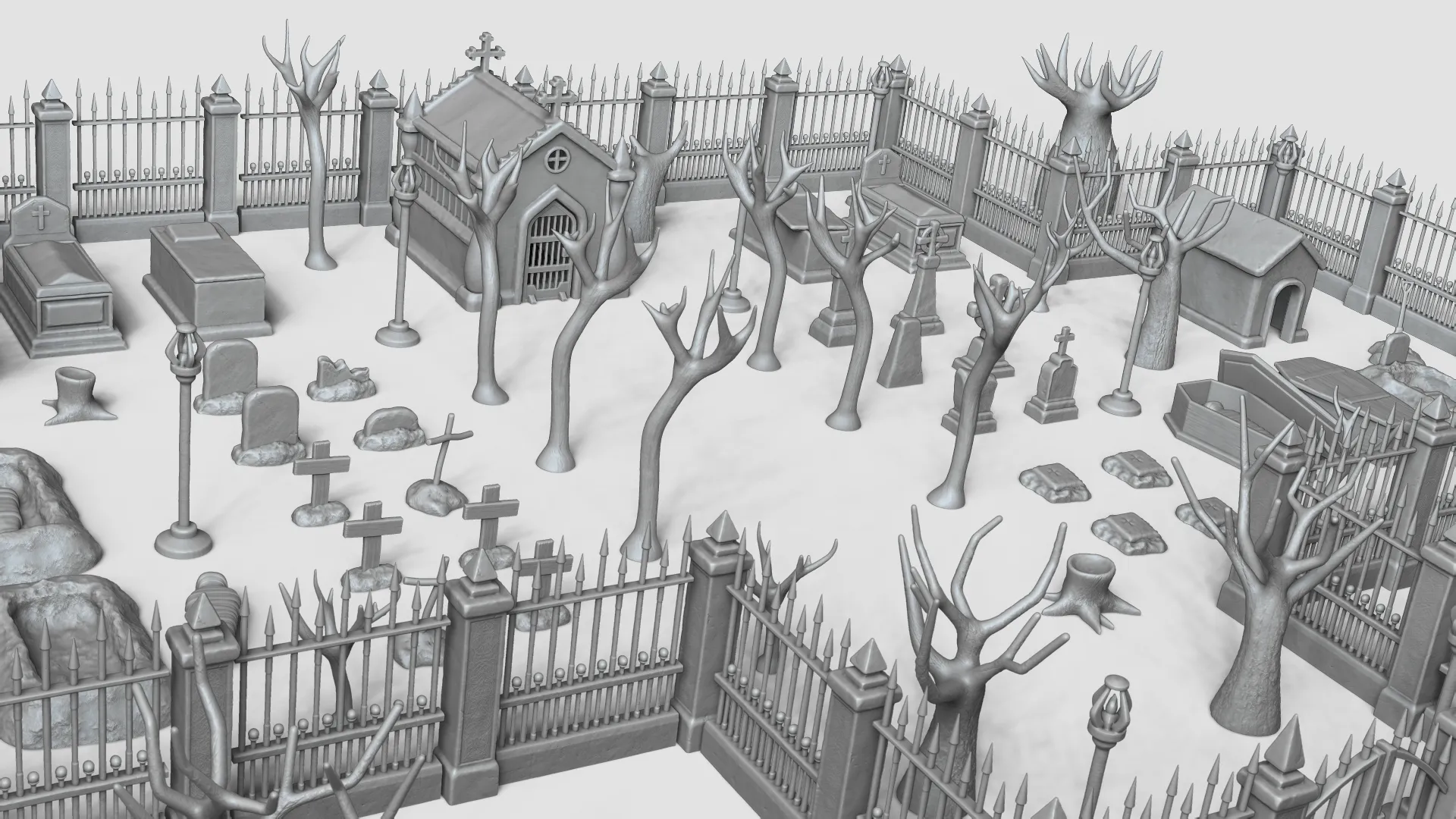 Board Games & Card Games STL Download - Modular Table RPG Cemetery Set ...