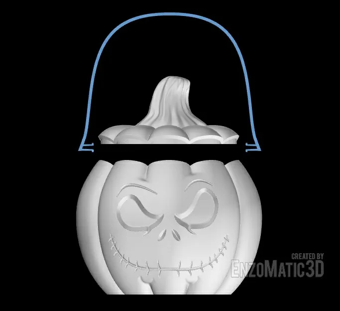 Pumpkin jack Candy bucket trick or treat Halloween STL 3MF | 3D models ...