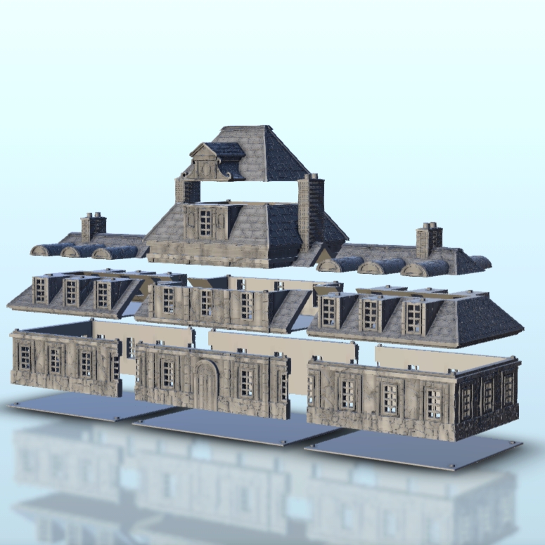 Baroque manor 20 - terrain WW2 scenery modern miniatures | 3D models ...