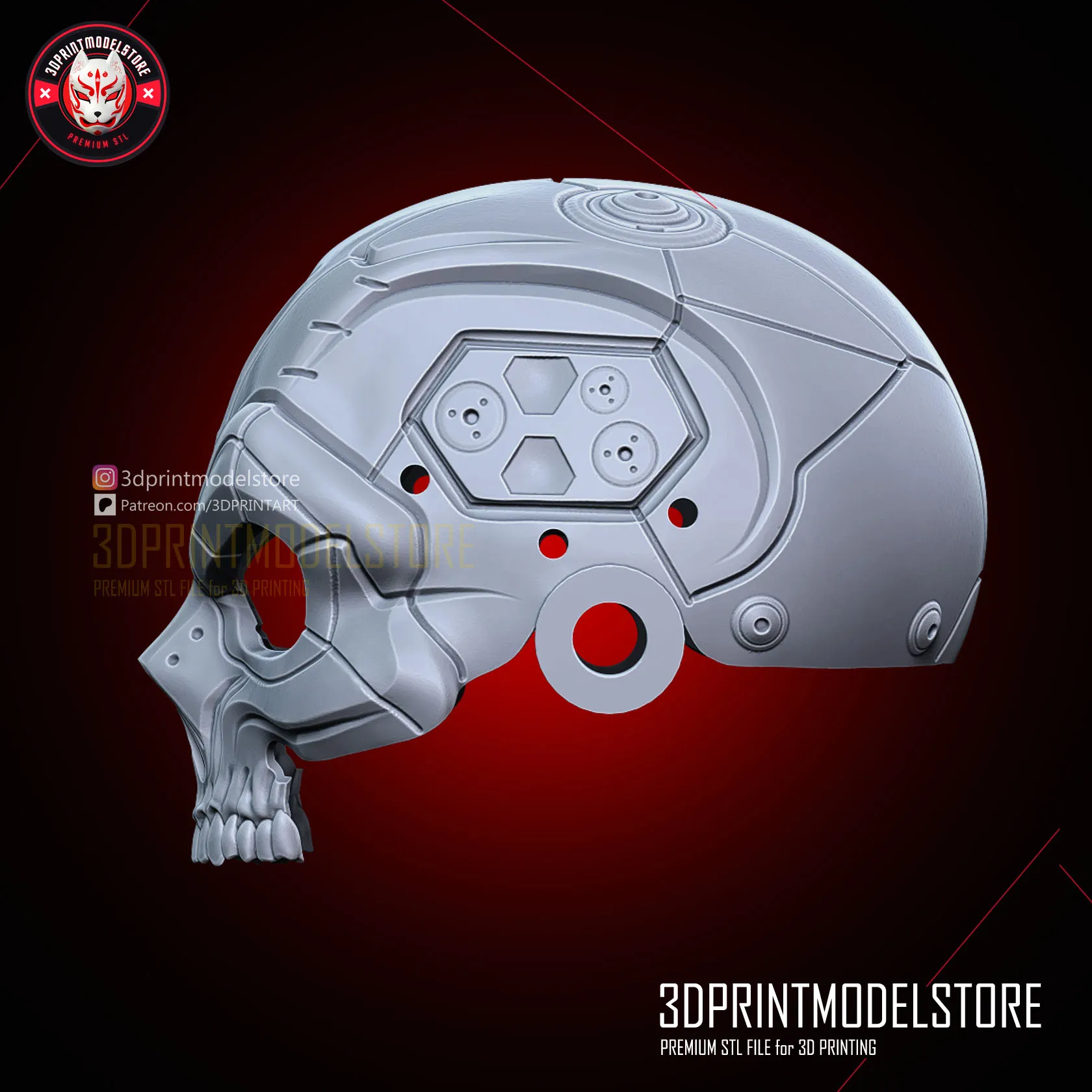 Cosplay STL Download - Terminator Zero Half Mask - Premium STL for ...