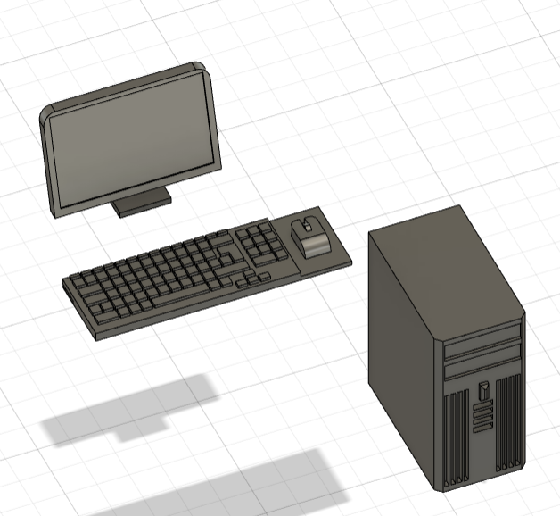 1/18 ORDINATEUR DE BUREAU / DESKTOP COMPUTER | 3D models download ...