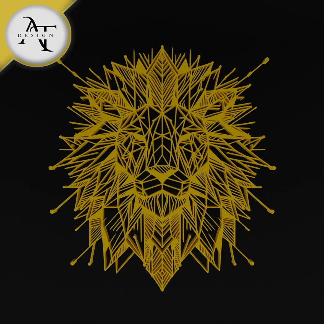 Other STL Download - Lion - Geometric - 2D Wall Art Decorby AT Design
