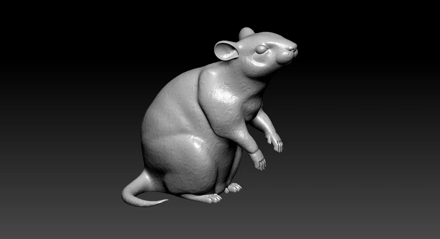 Characters & Creatures STL Download - The mouse stands on its hind legs ...