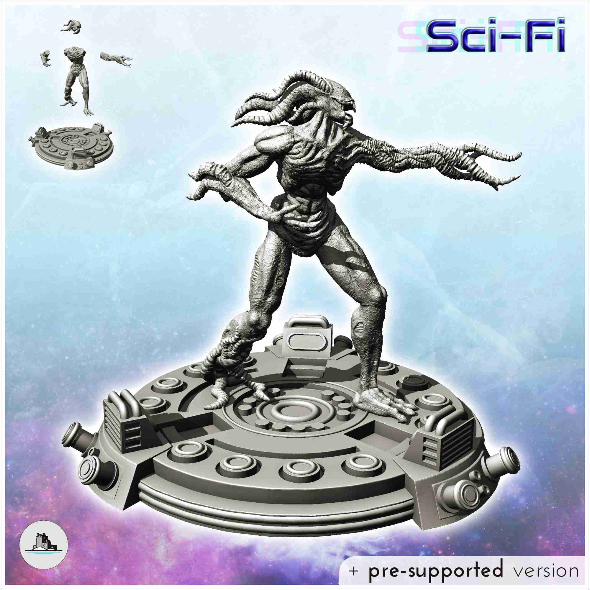 Sci-Fi alien figures pack No. 2 - science fiction miniatures | 3D ...