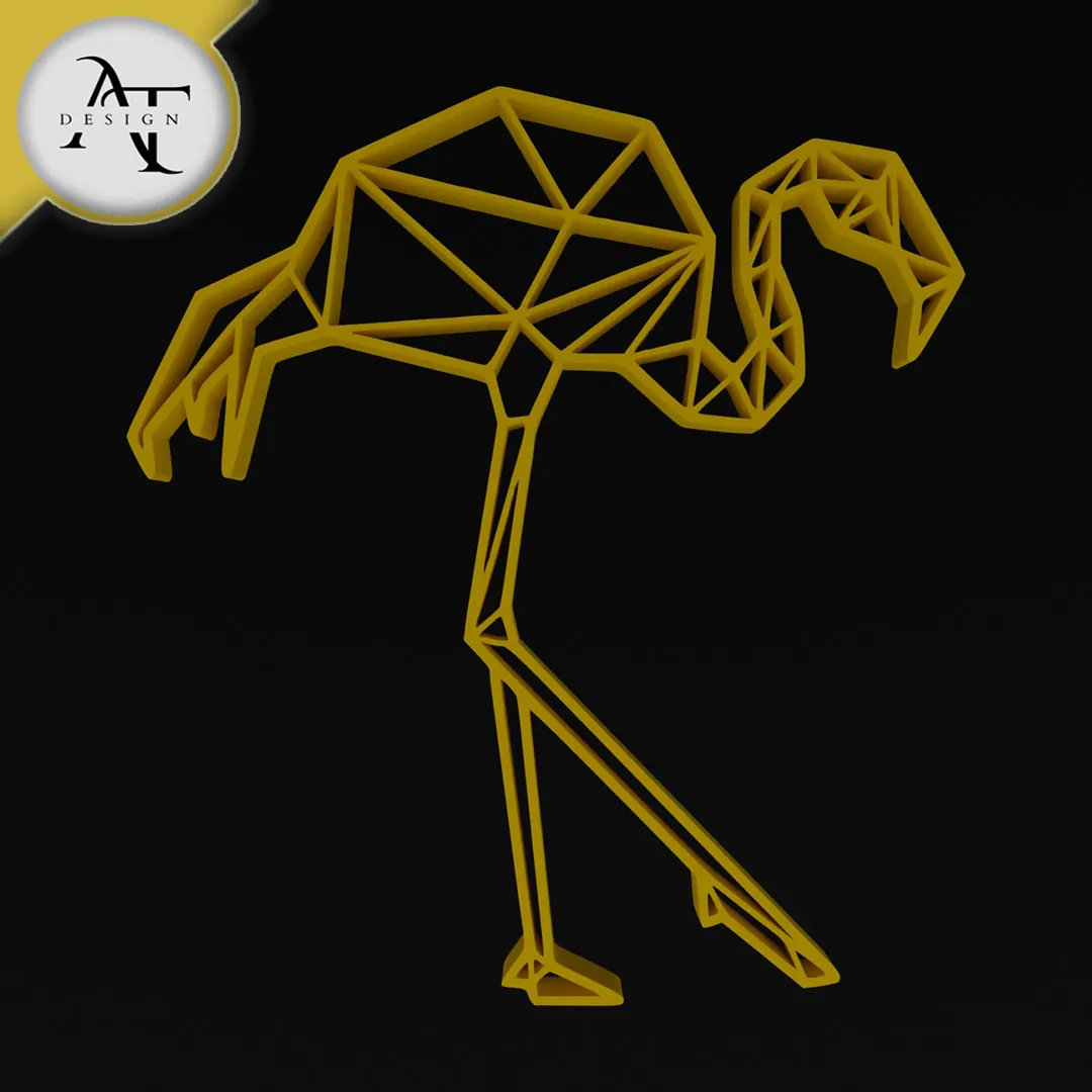 Digital Art STL Download - Flamingos - Geometric - 2D Wall Art Decorby ...