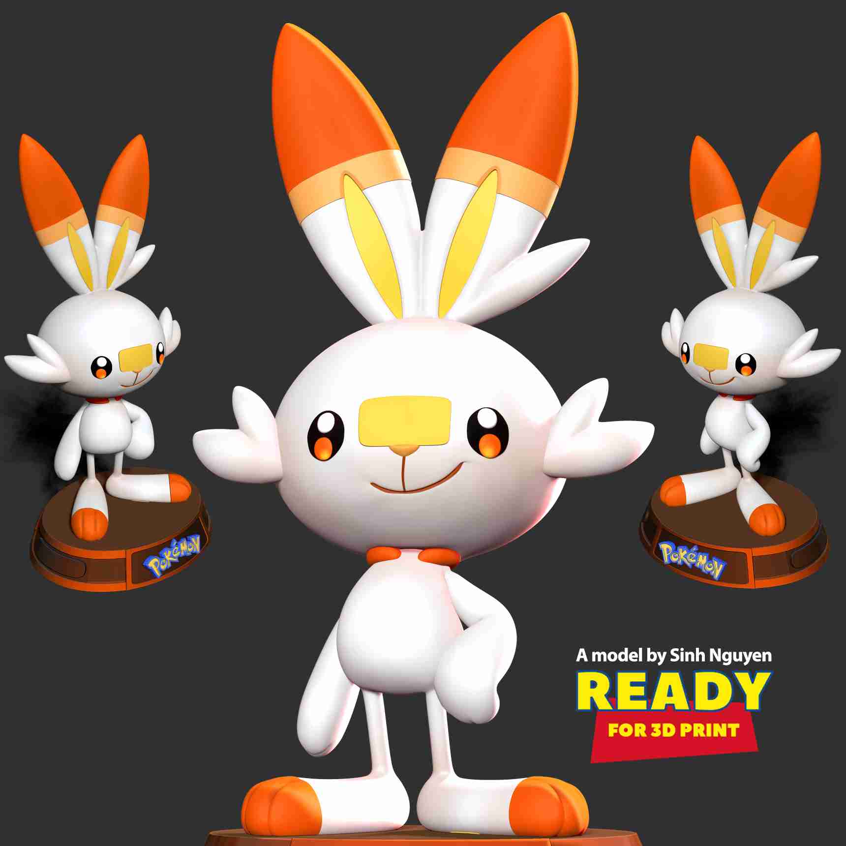 Scorbunny - Pokemon Fanart | 3D models download | Creality Cloud