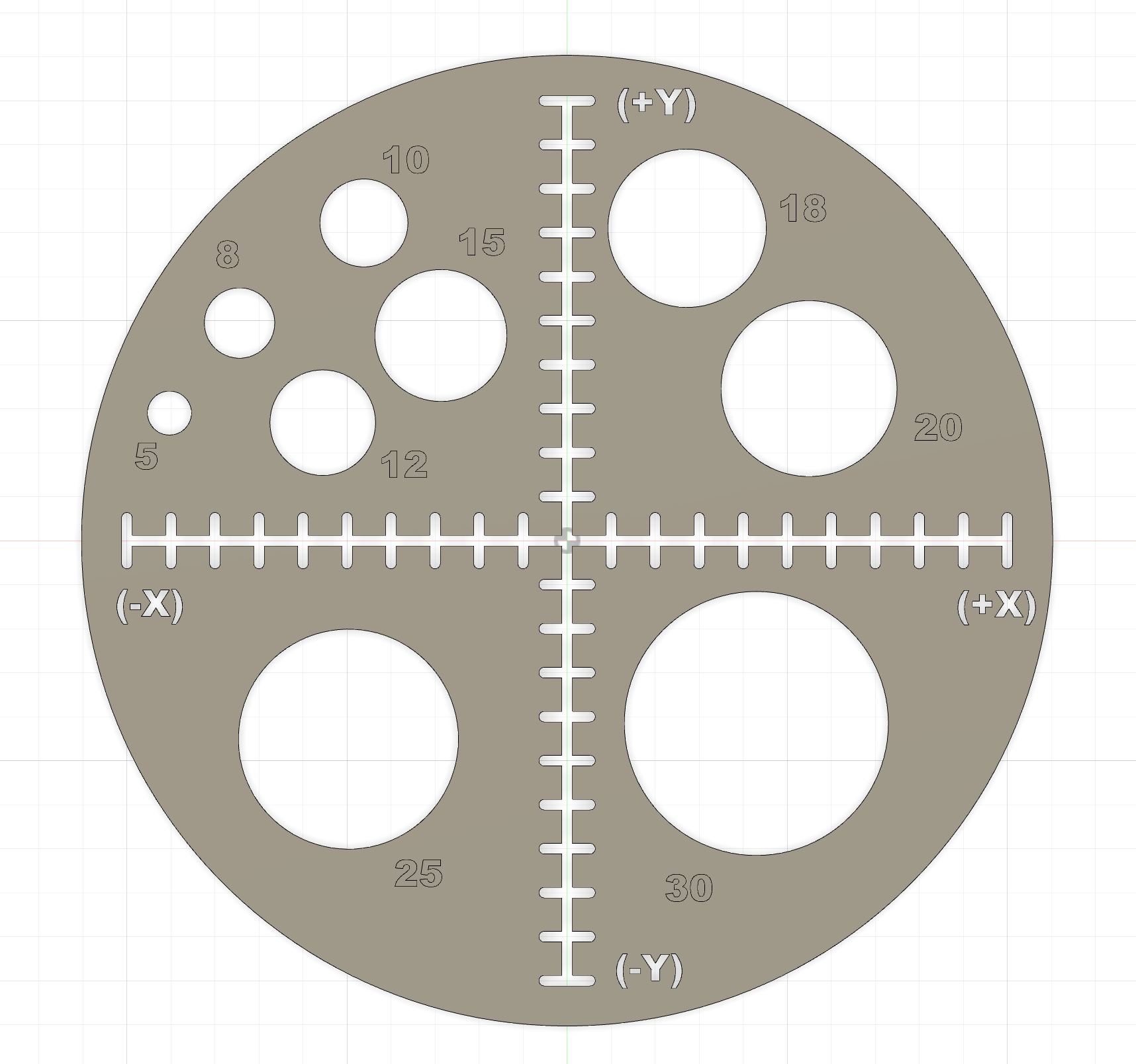 cartesian axis and circles ruler | 3D models download | Creality Cloud
