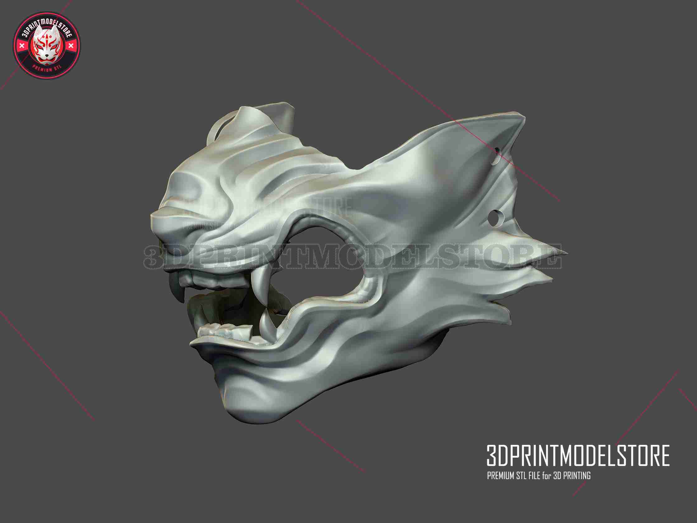 Wolf of Tsushima Mask - Japanese Oni Samurai Ghost Mask | 3D models ...