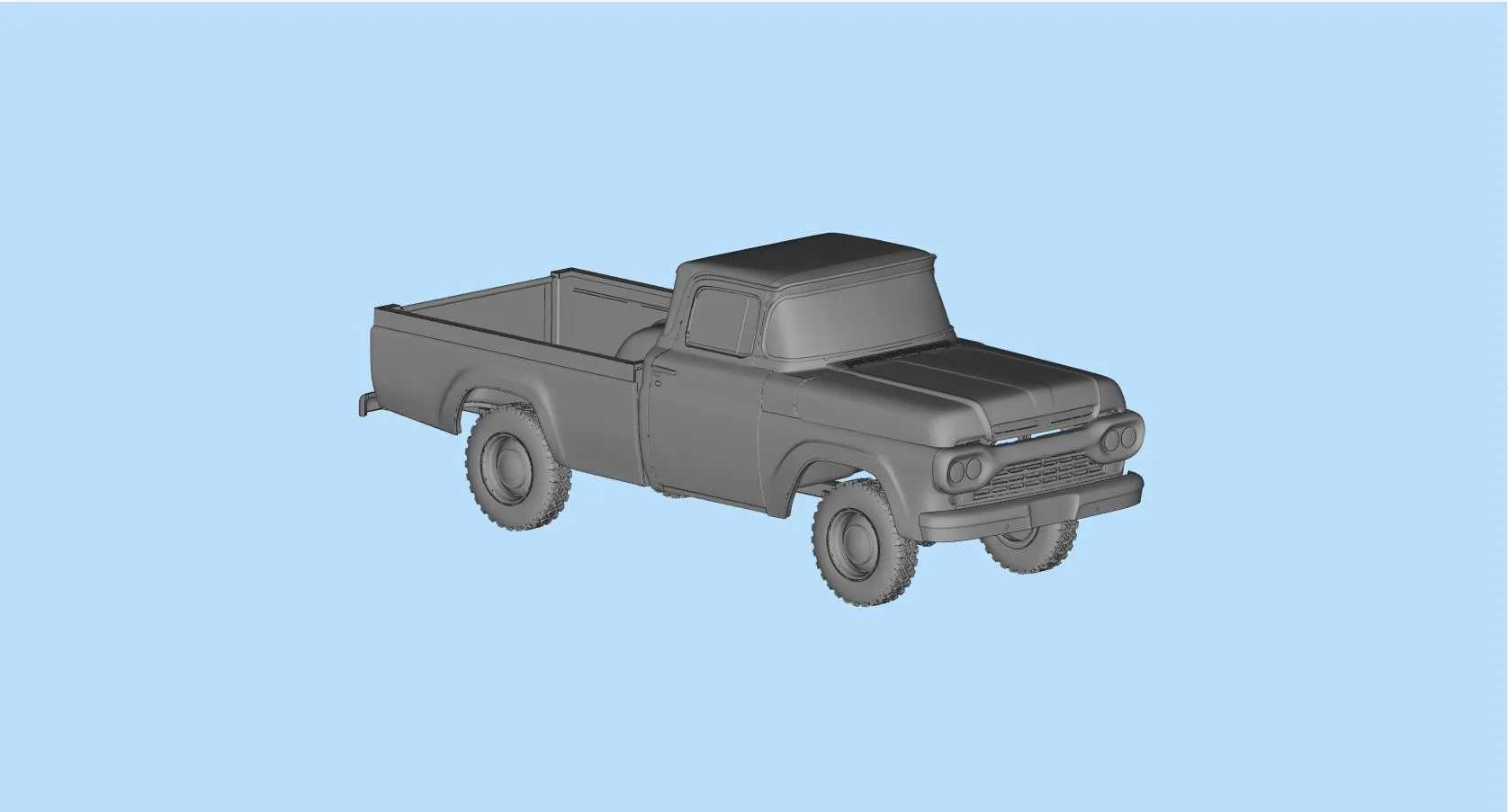 Vehicles & Machinery STL Download - Old Pickup F100 3D print model, STL ...